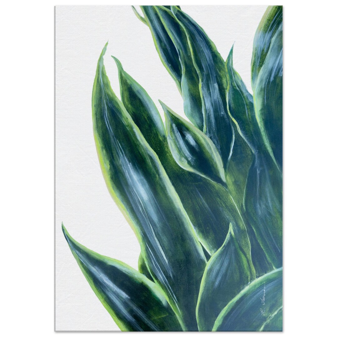 Green Snake Plant Painting - Canvas Nature Print - Etsy