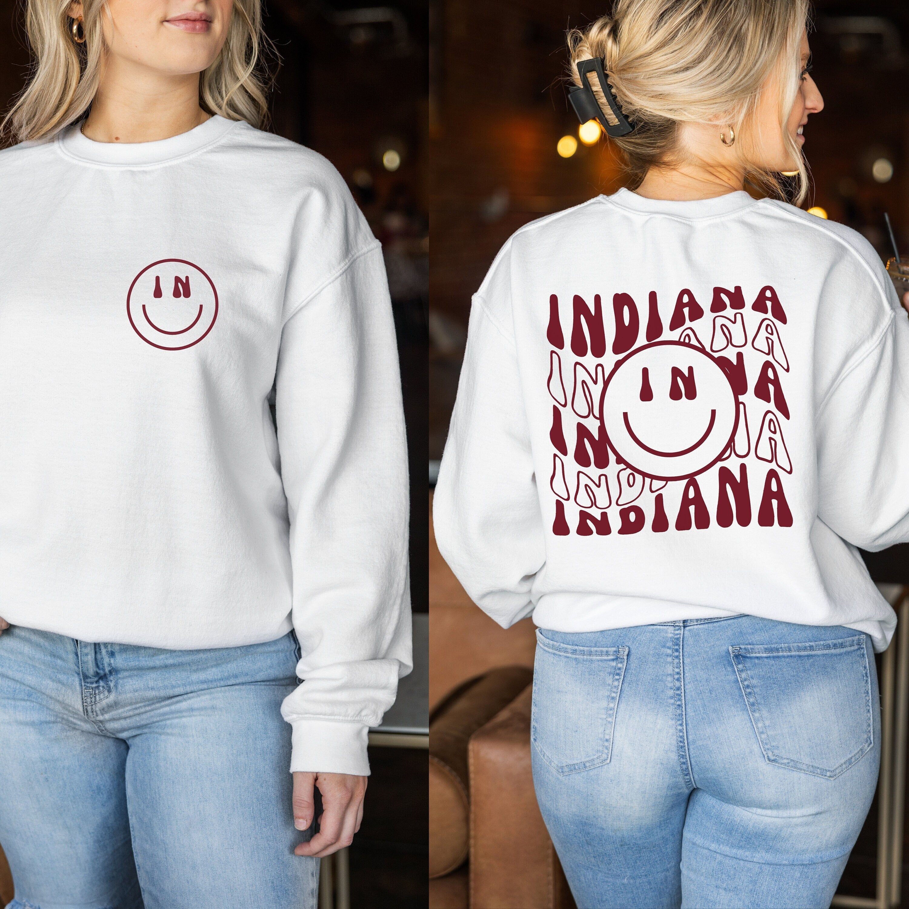 Indiana Sweatshirt, Hoosier State Crewneck Pullover, Retro Indy Sweater ...