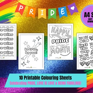 10 PRIDE/LGBT Printable Colouring Sheets for Kids, Toddlers, Children ...