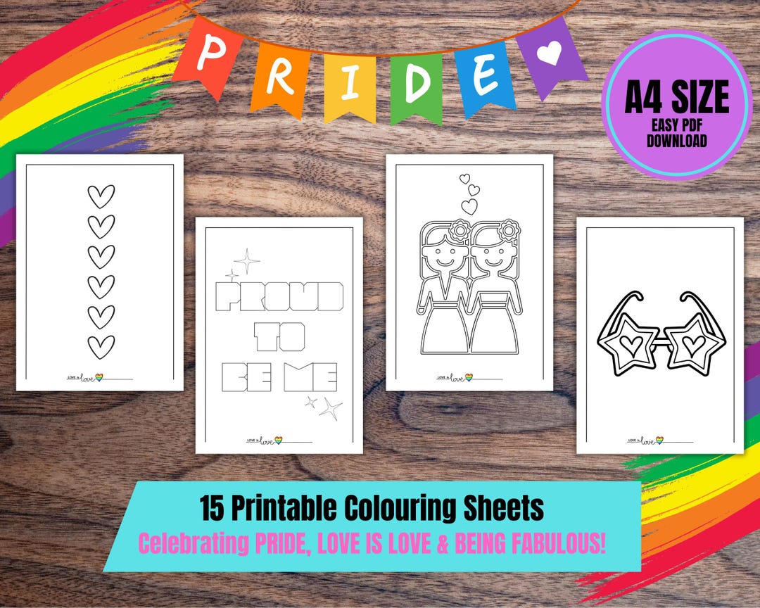 15 PRIDE/LGBT Printable Colouring Sheets for Kids, Toddlers, Children ...
