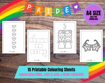 10 PRIDE/LGBT Printable Colouring Sheets for Kids, Toddlers, Children ...