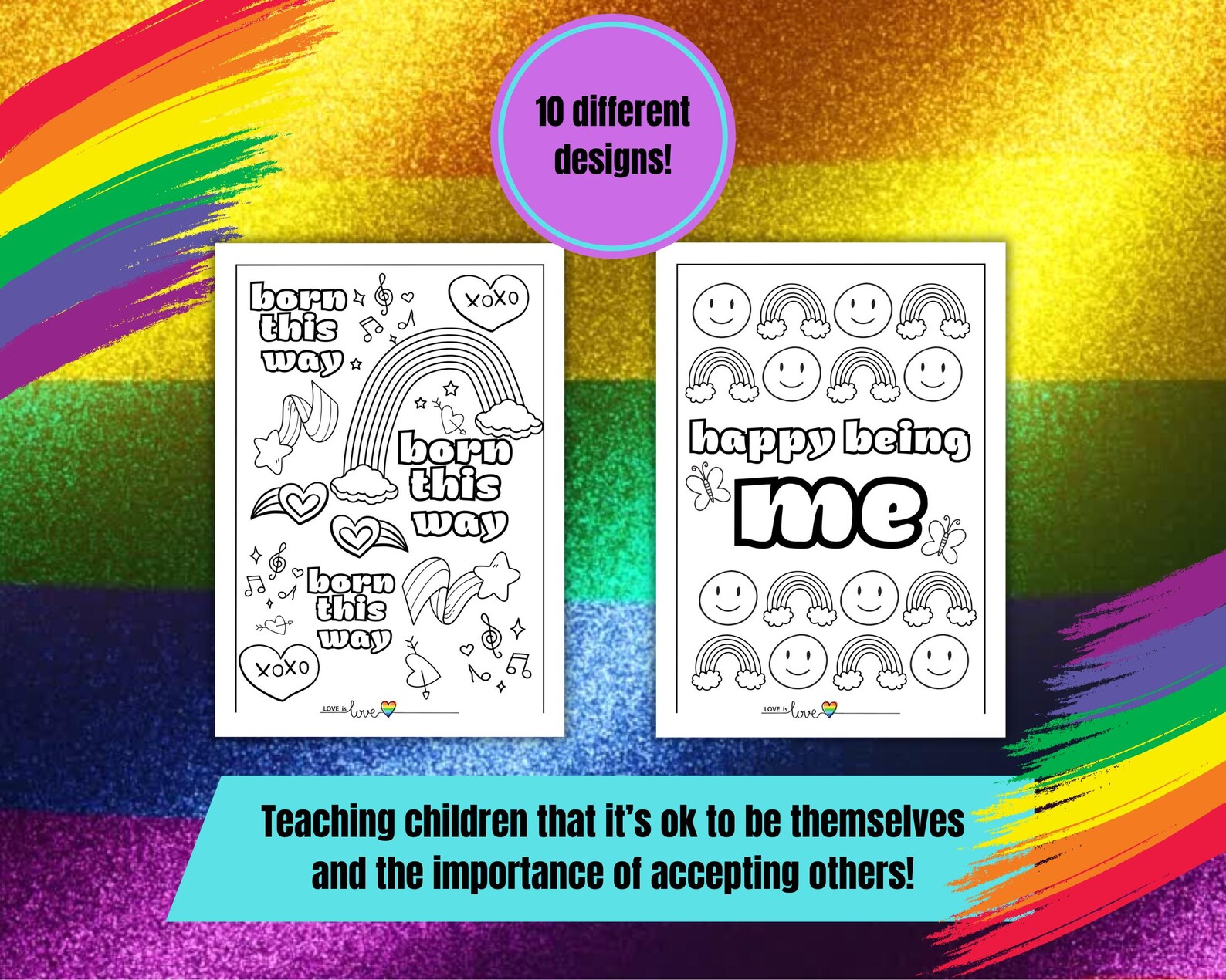 10 PRIDE/LGBT Printable Colouring Sheets for Kids, Toddlers, Children ...