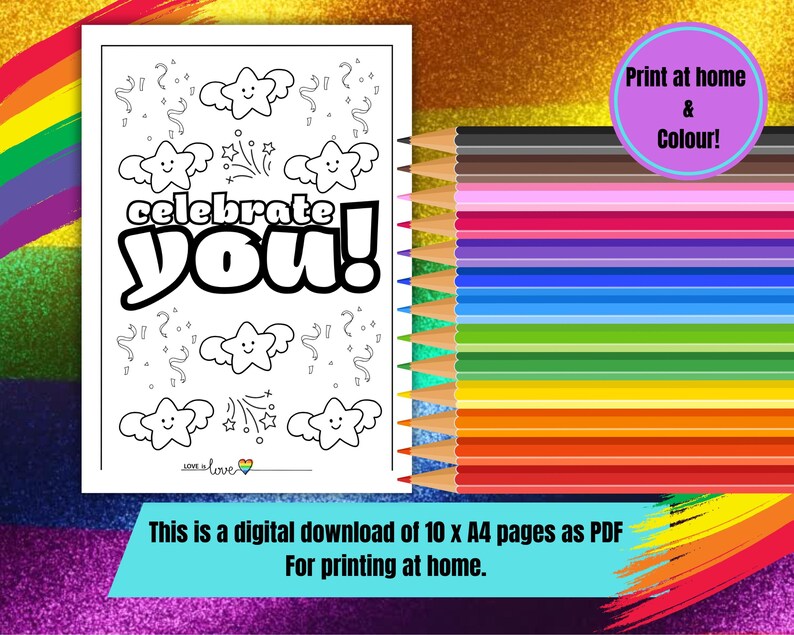 10 PRIDE/LGBT Printable Colouring Sheets for Kids, Toddlers, Children ...