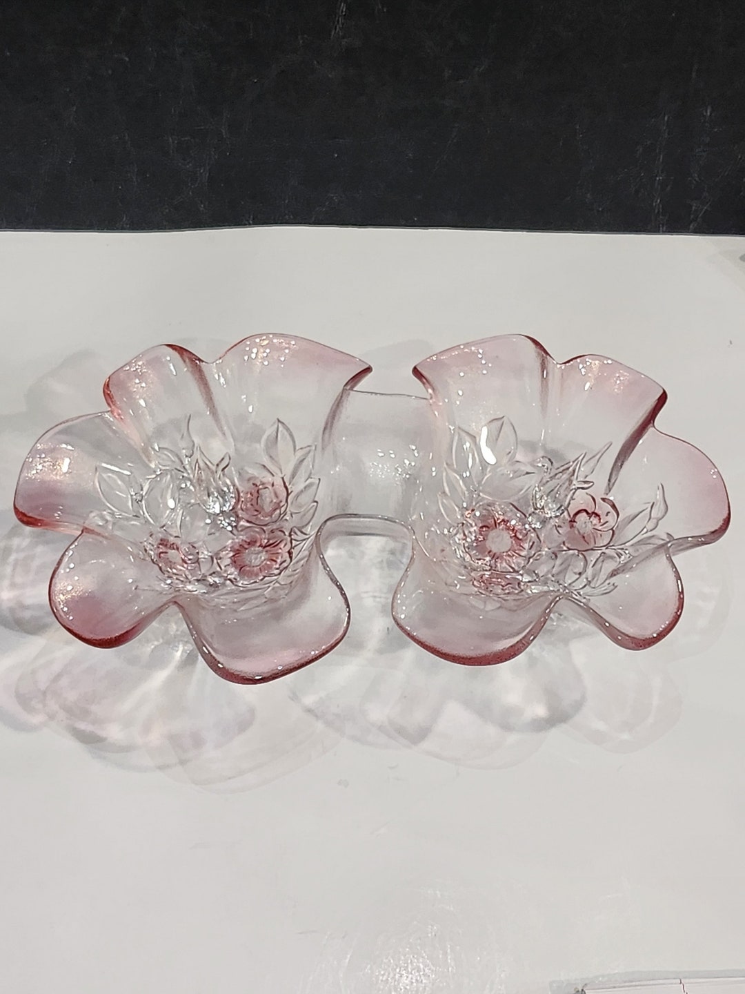 Vintage Mikasa Rosella Ruffle Pink Floral Double Sided Serving Bowl - Etsy