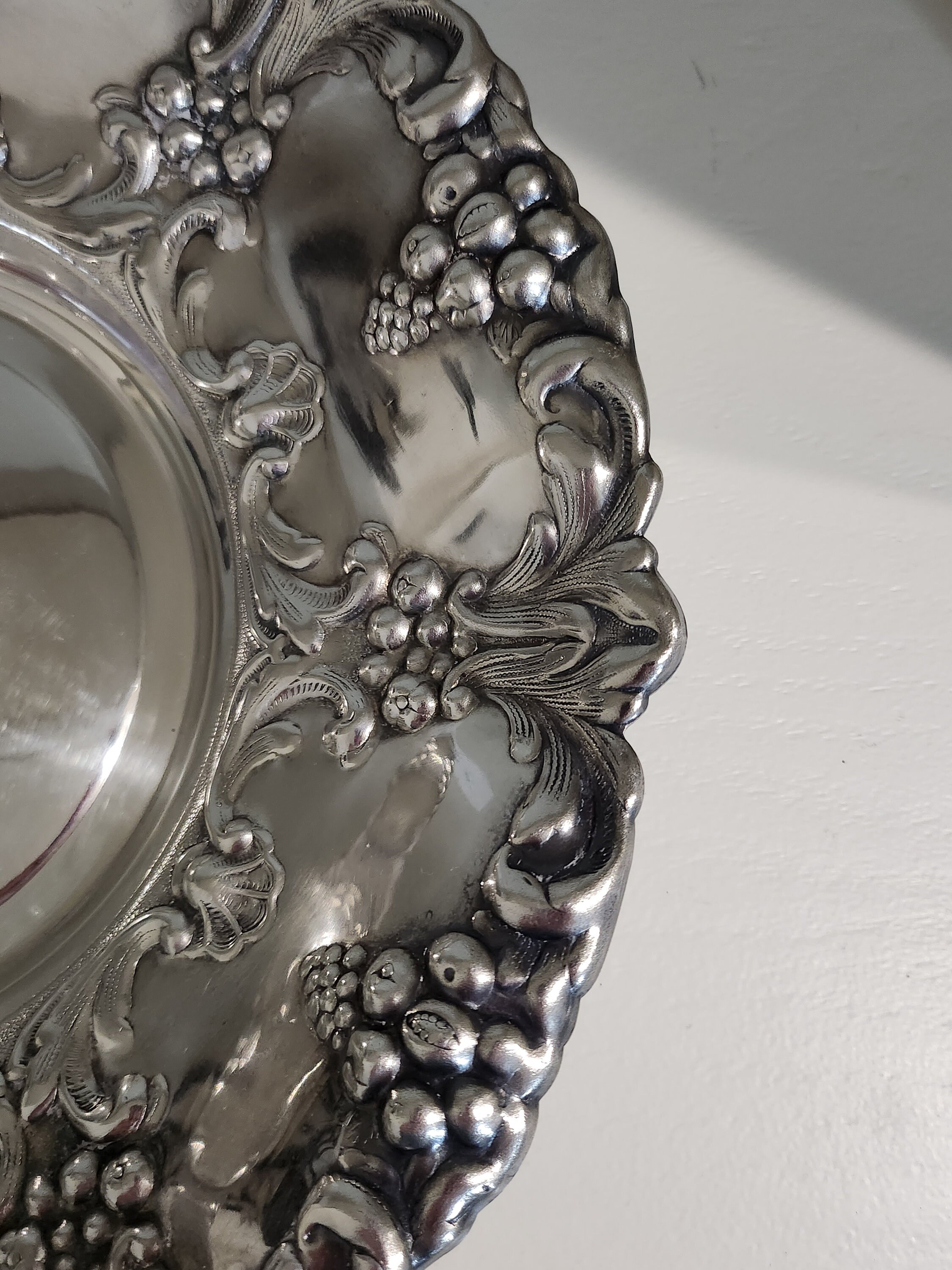 Vintage William Adams Scallop Grapes Silver Plate Serving Bowl Spain - Etsy