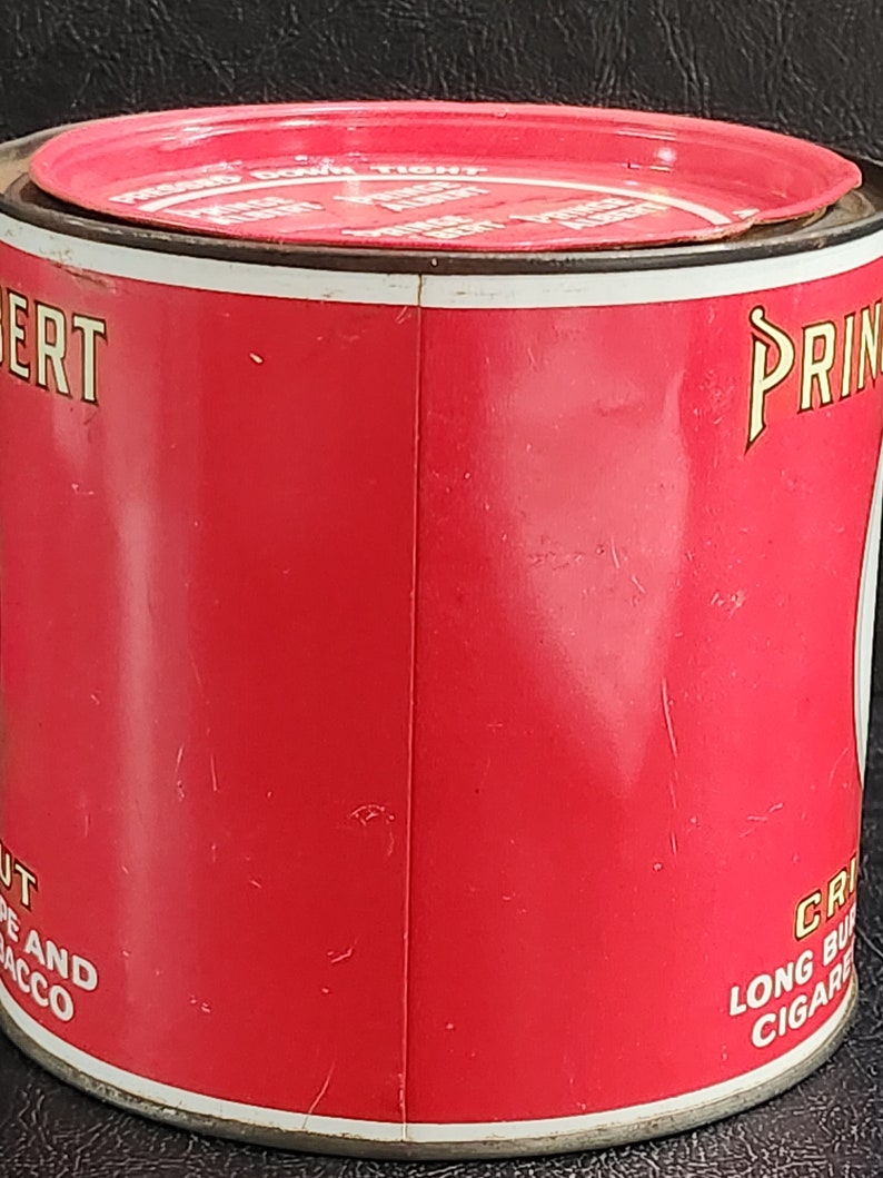 Rare Vintage Red Prince Albert Tobacco Tin 14 Ounce Tobacco Can Round ...