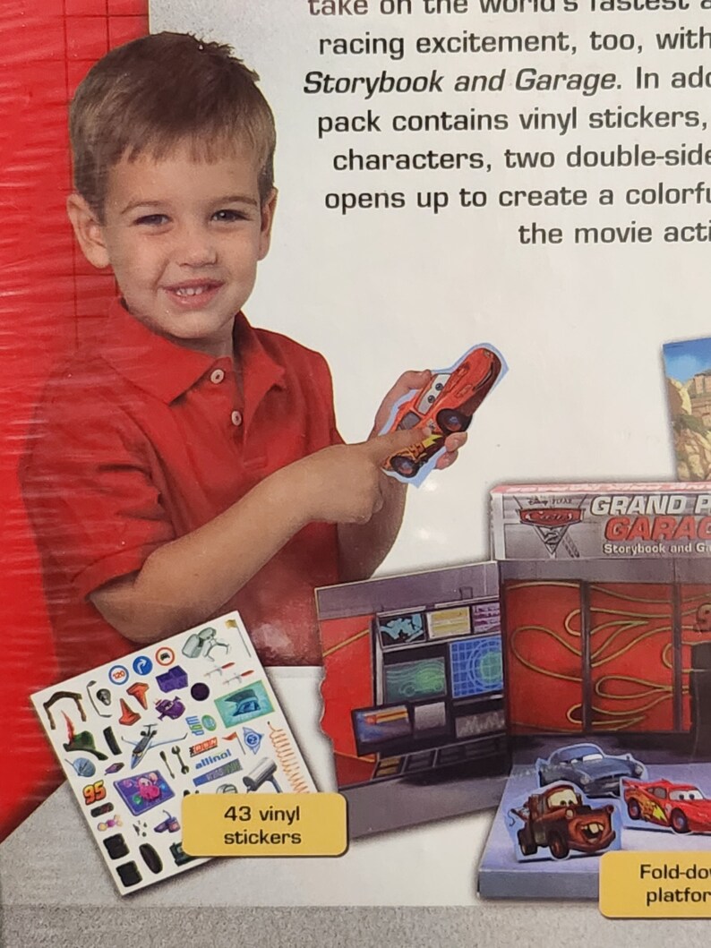 Cars 2 Grand Prix Garage Storybook and Playset NIB - Etsy