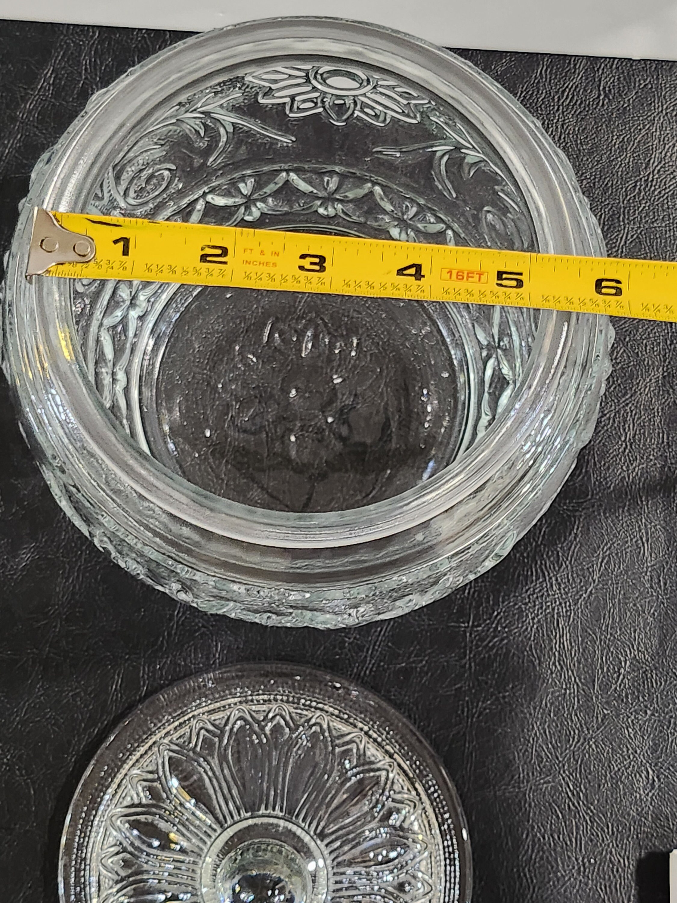 Vintage Large 1950s Sandwich Glass Cookie Biscuit Jar and Lid Anchor ...