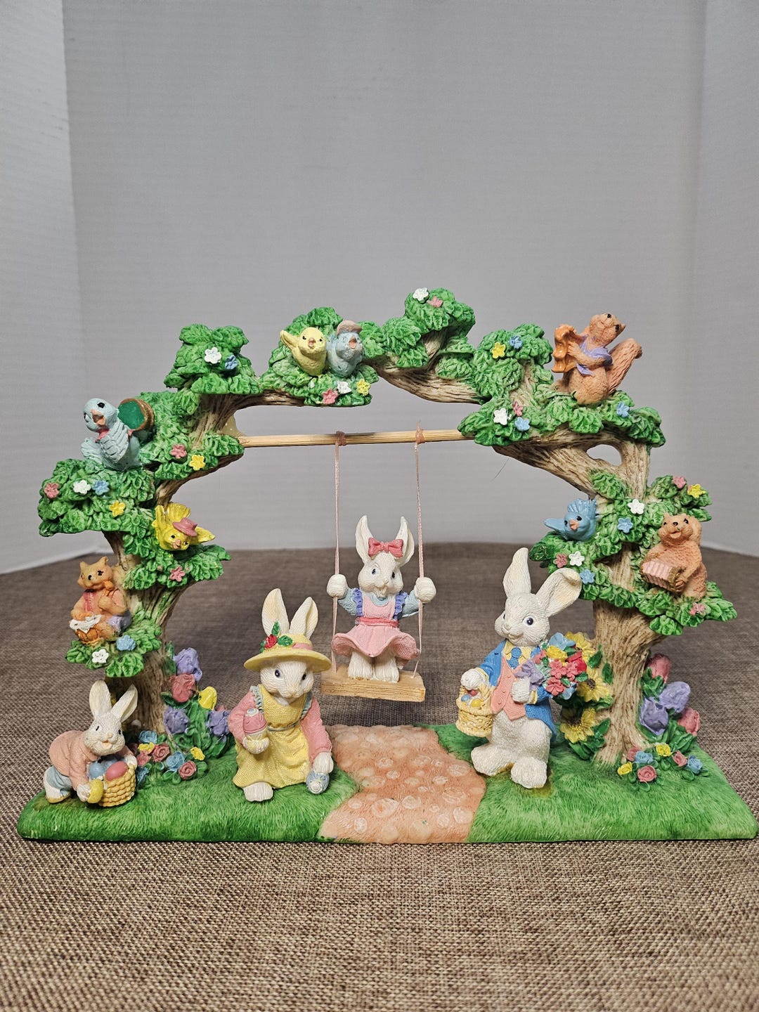 Vintage Bunnies on Swings Seymour Mann CJ 100 B Easter - Etsy