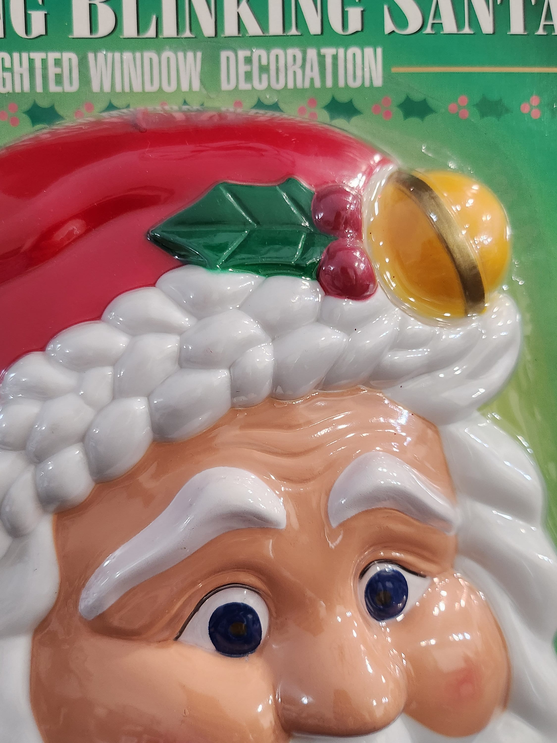 Vintage Christmas Display Winking Blinking Santa Claus Lighted Window ...