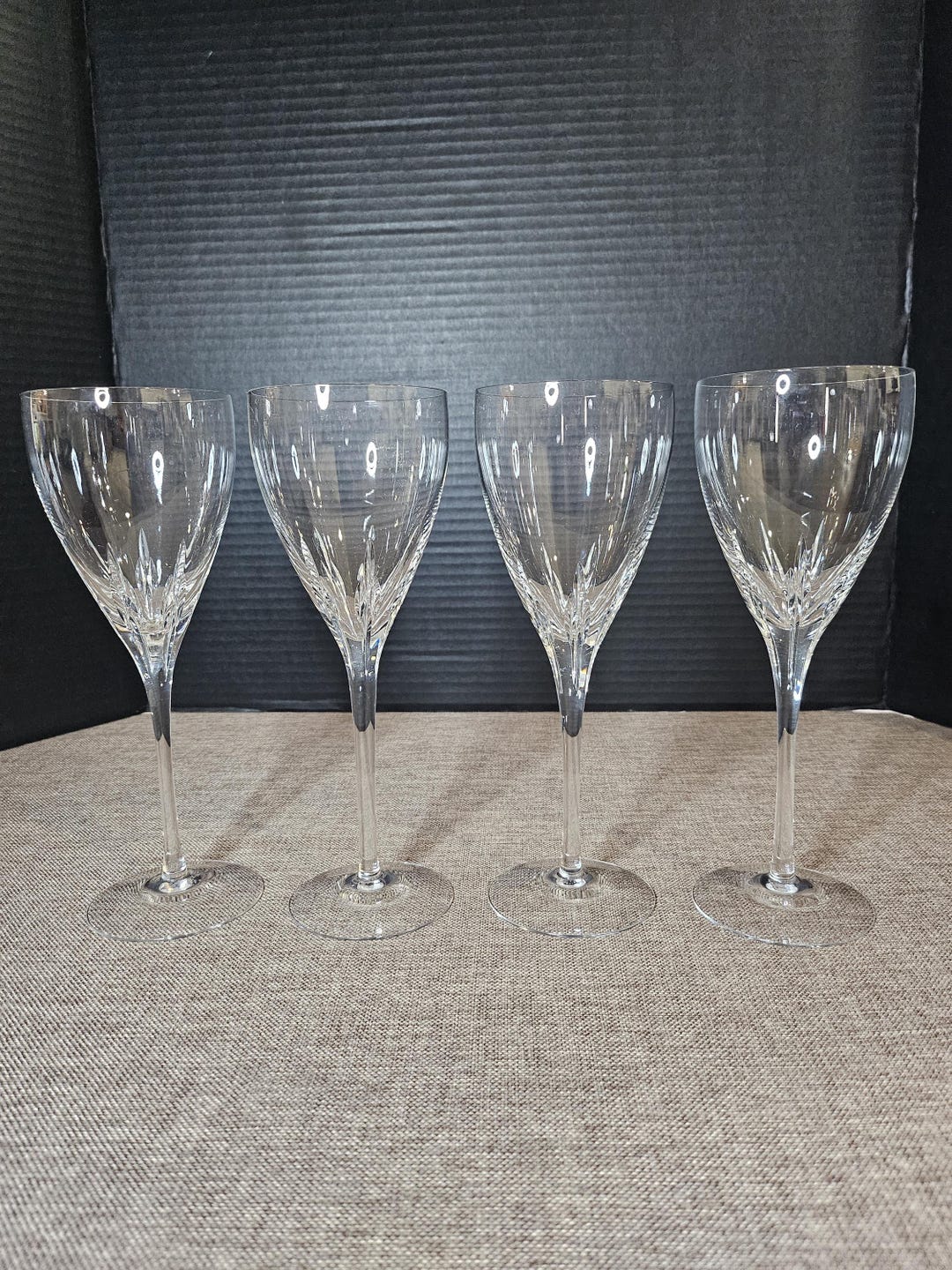 Lenox Firelight Clear Water Goblets Set of 4 Blown Glass (no Panel Cuts ...