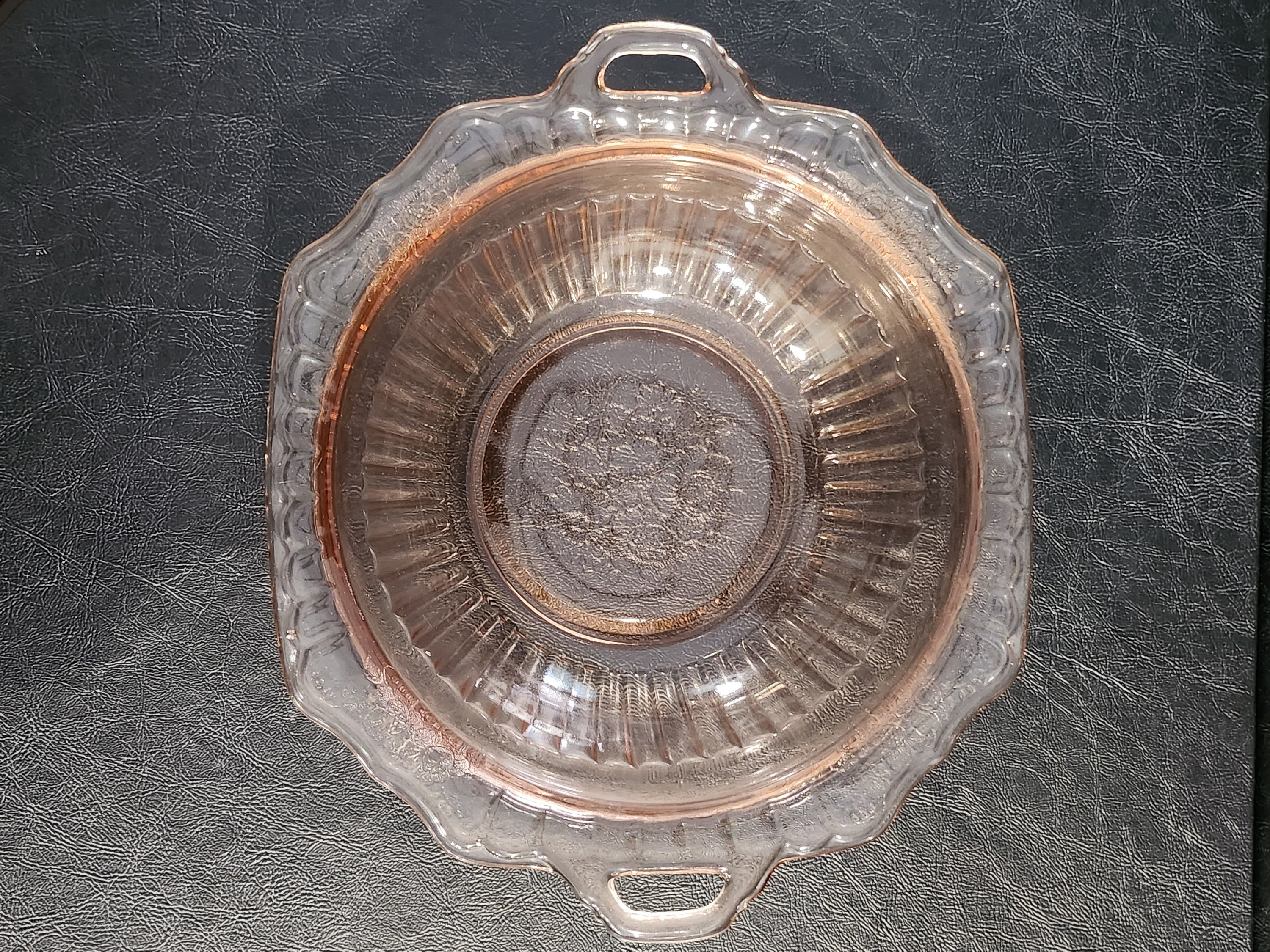 Pink Depression Glass Mayfair Open Rose 2 Handles Bowl by Anchor ...