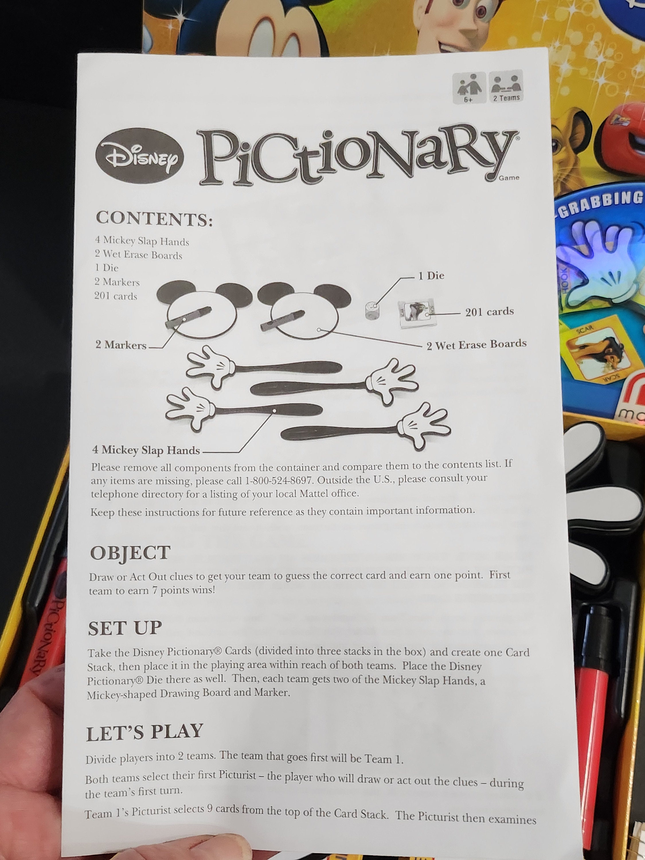 Disney Pictionary Family Board Game by Mattel Collectible Pieces All ...