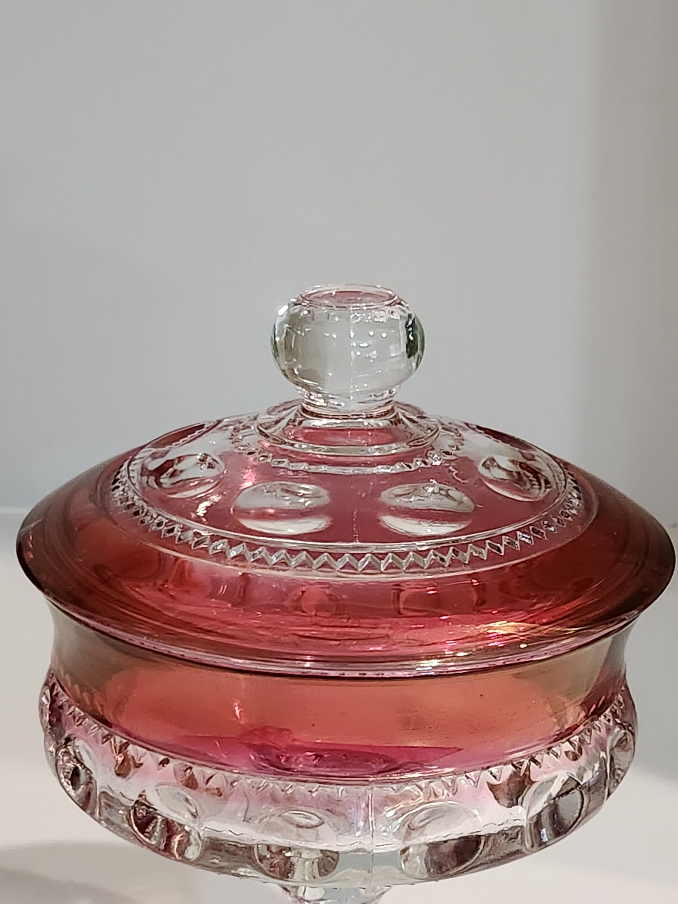 Indiana Glass/tiffin Ruby Red King's Crown Thumbprint Glass Compote ...