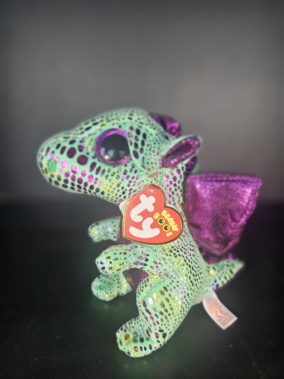 Ty Beanie Boos "cinder the Green Dragon" Plush Toy 6 Inch With Tags - Etsy