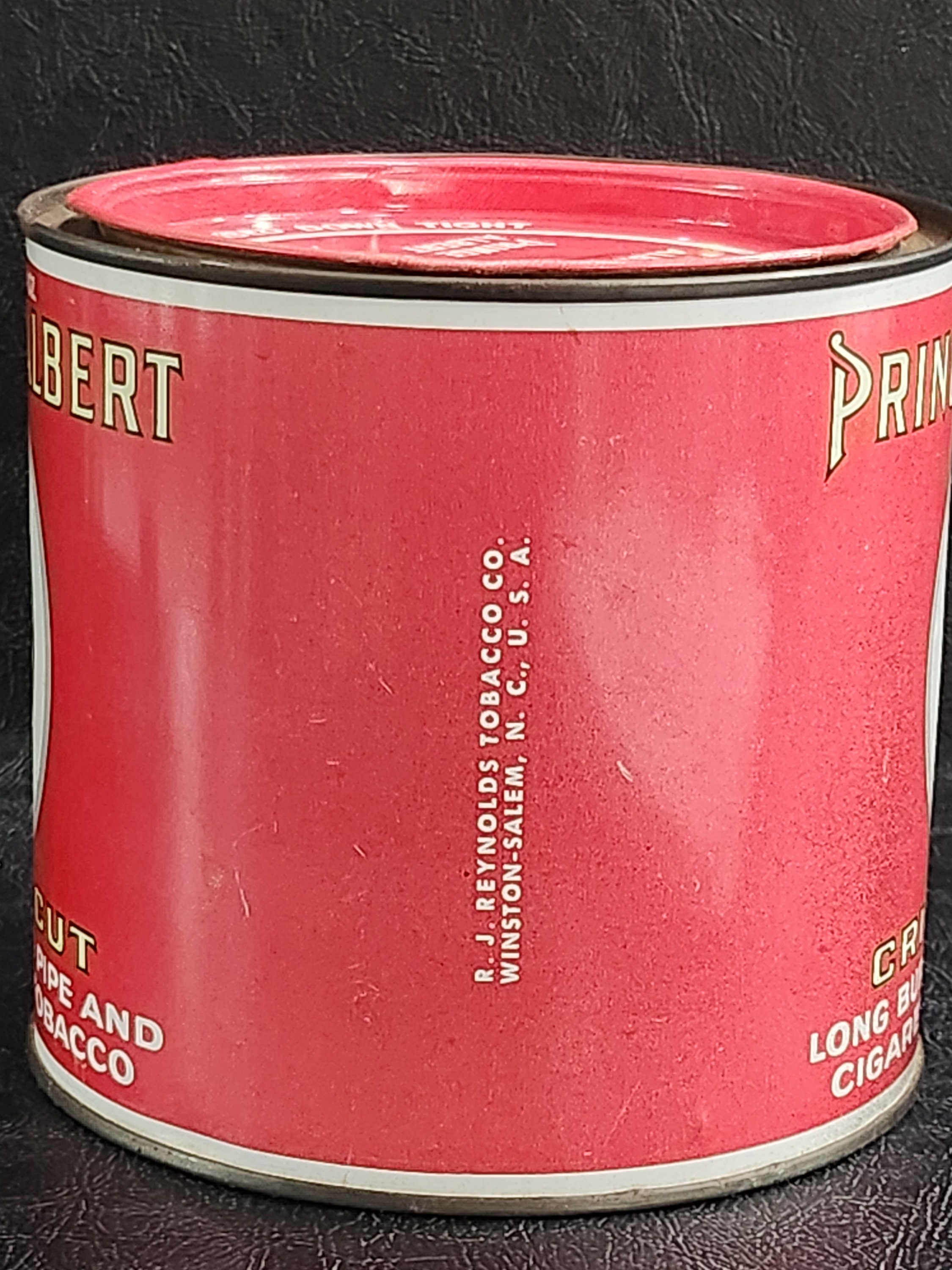 Rare Vintage Red Prince Albert Tobacco Tin 14 Ounce Tobacco Can Round ...
