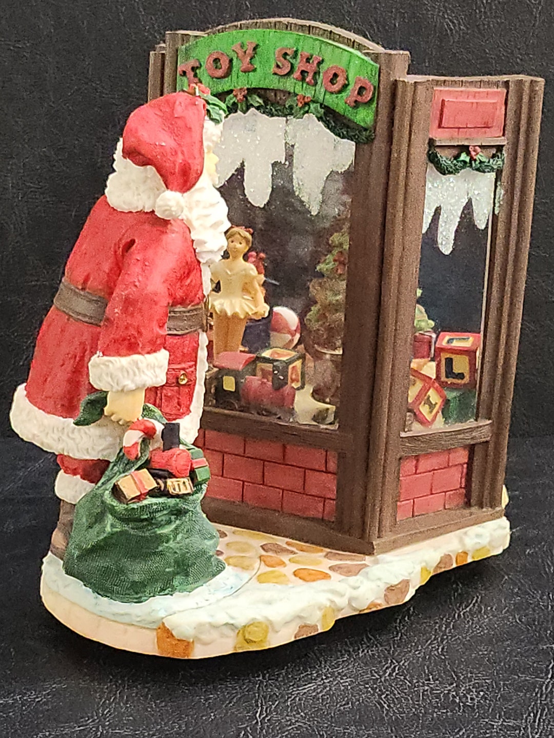 Santa Looking Through Toy Shop Window Musical/music Box Plays Jingle ...