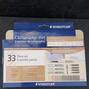 New! Staedtler 33 Piece Calligraphy Set With Interchangeable Points 5 ...