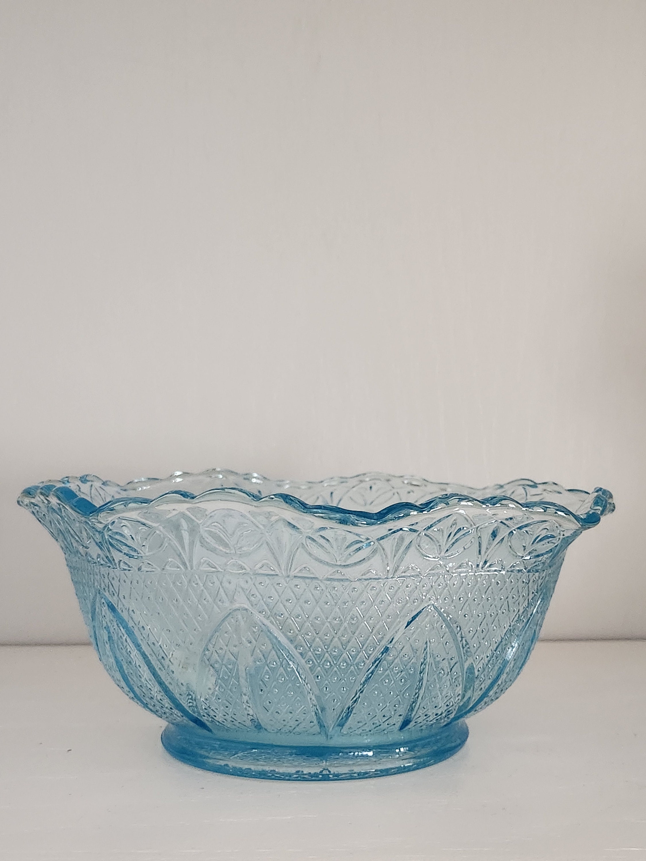 Vintage Princess House Capri Blue Glass Bowl Capri Pattern 7 Inch Size ...