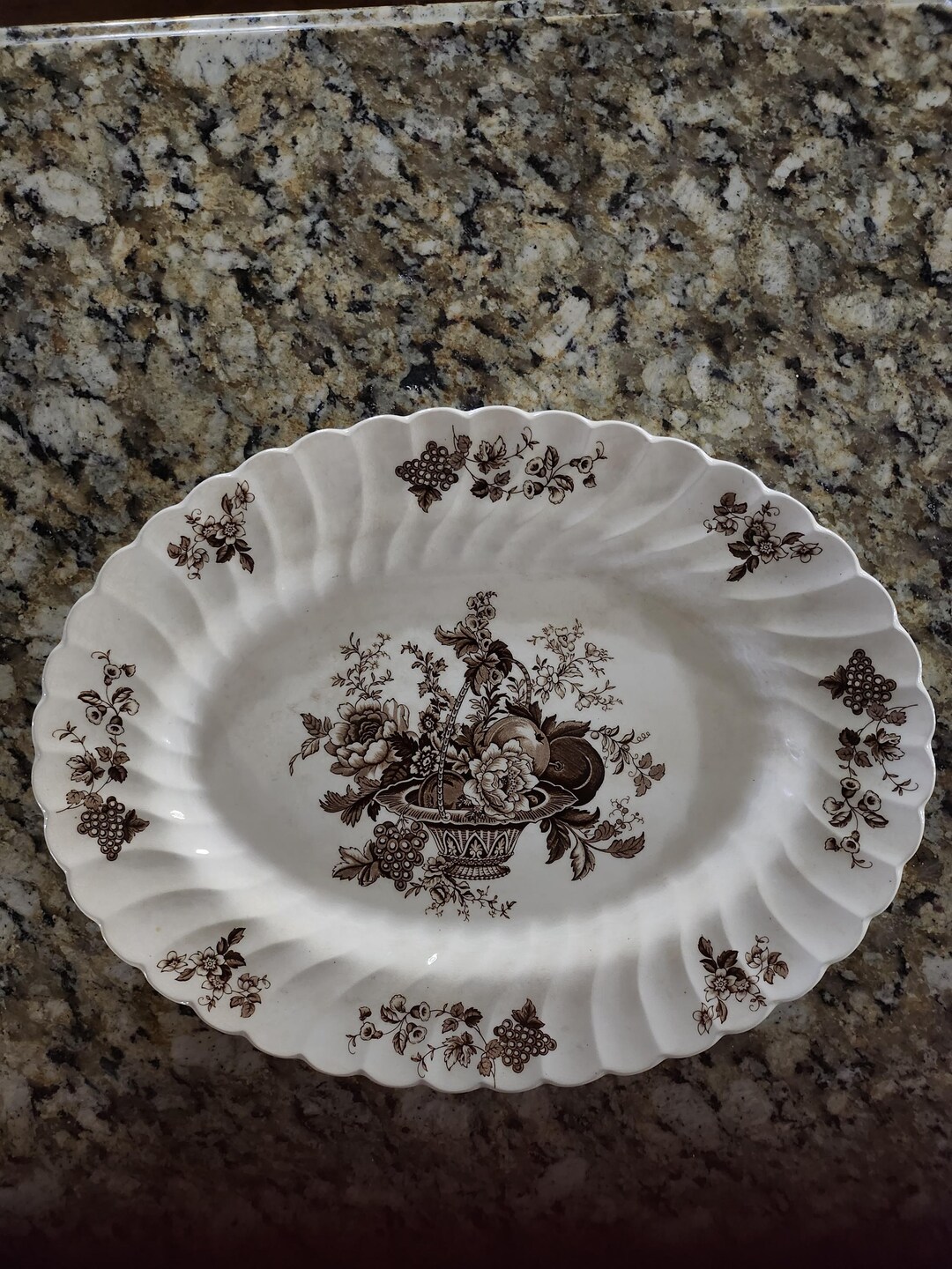 Bountiful Brown by Myott Staffordshire England. Transferware Oval ...