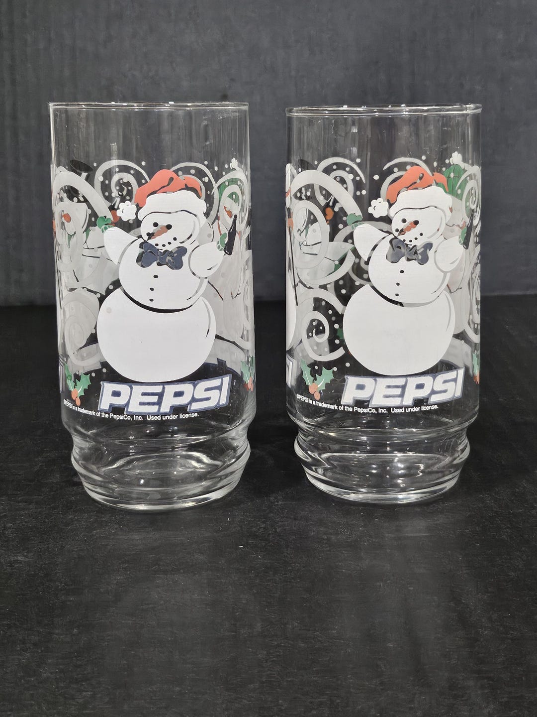 Vintage Pair of Pepsi Snowman Tall Drinking Glasses 10 Ounce - Etsy