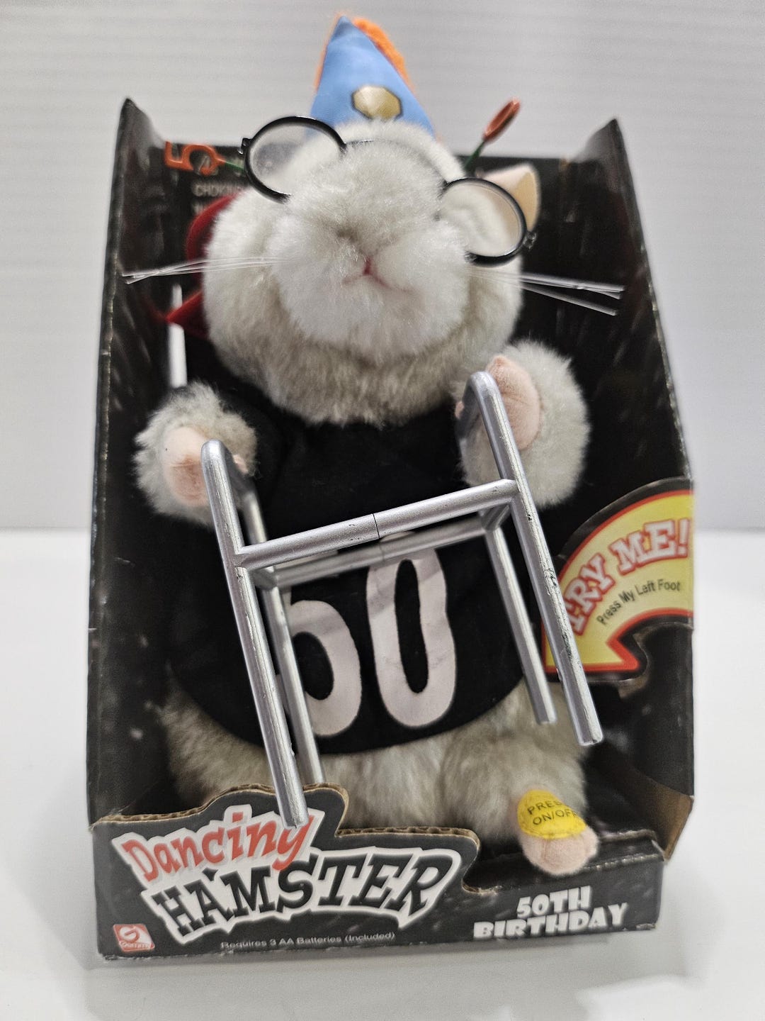 Gemmy Dancing Hamster 50th Birthday Animated Singing Dancing to ...