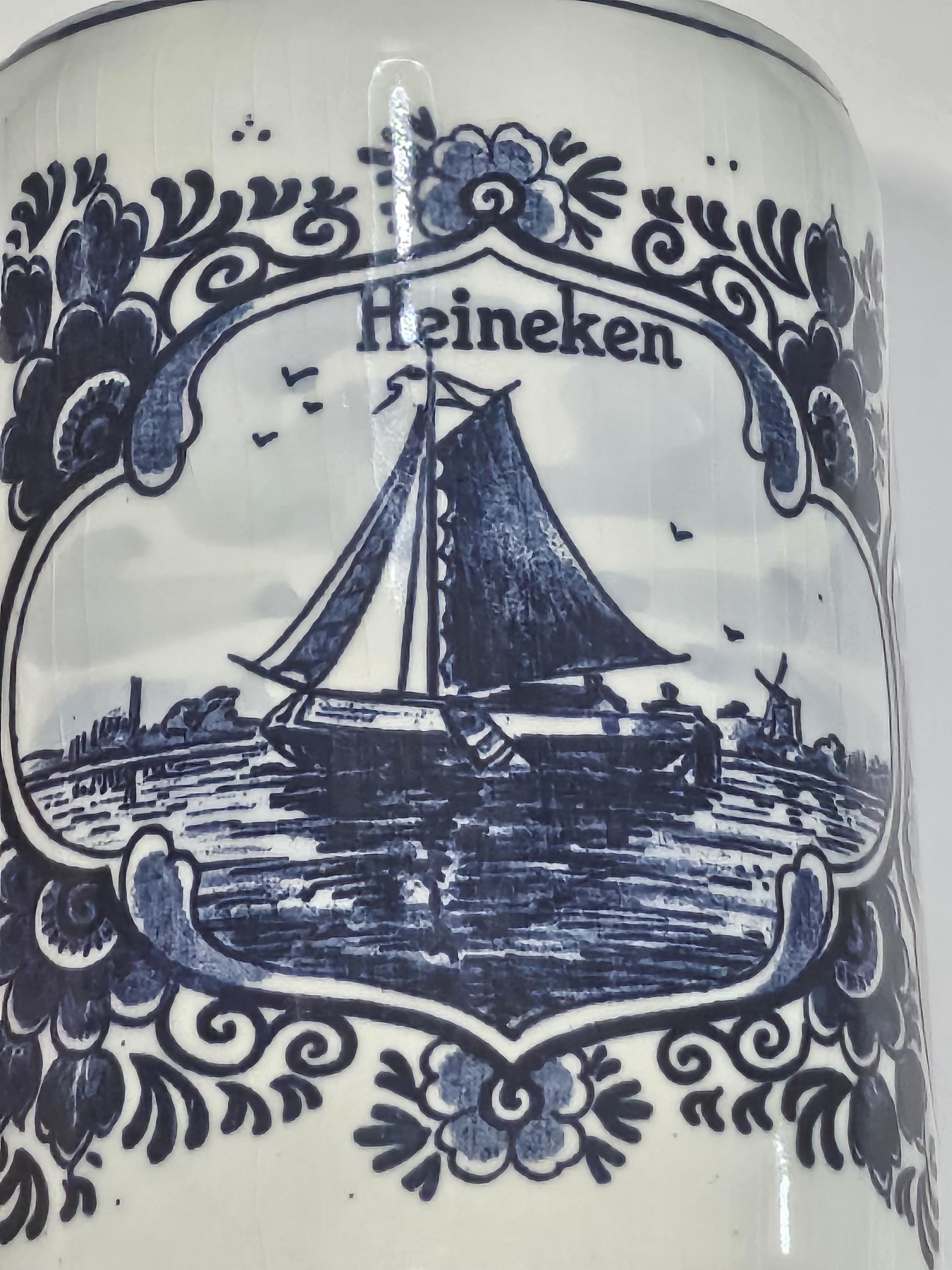 Genuine Heineken Delft Blue Holland Hand Painted Porcelain Beer Stein ...
