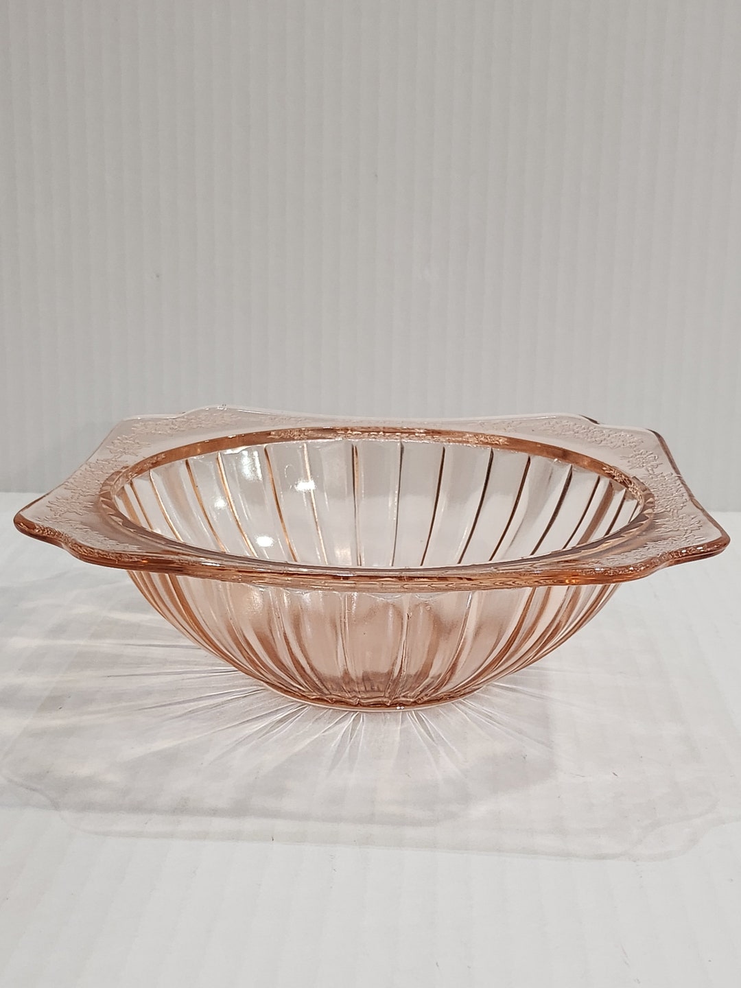 Rare 1930s Pink Depression Glass Square Serving Bowl Pattern by ...