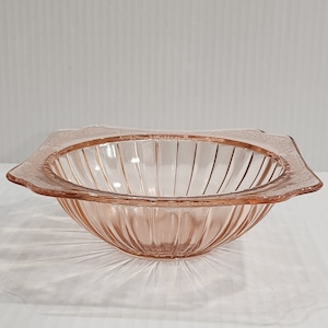 Rare 1930s Pink Depression Glass Square Serving Bowl Pattern by ...