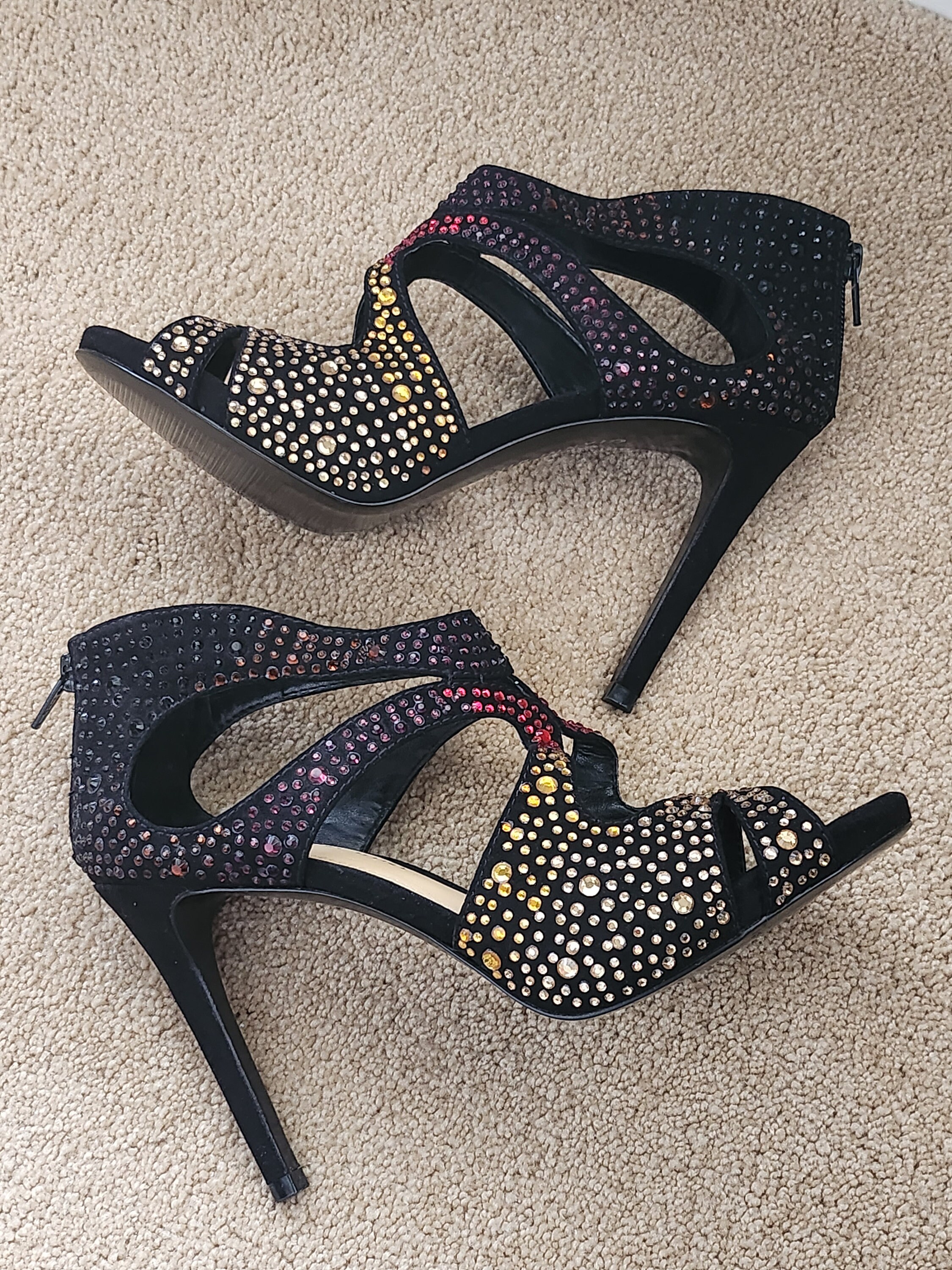 Gianni Bini Sexy Gem Dazzled Black High Heel Shoes-8m NEW NEVER WORN - Etsy