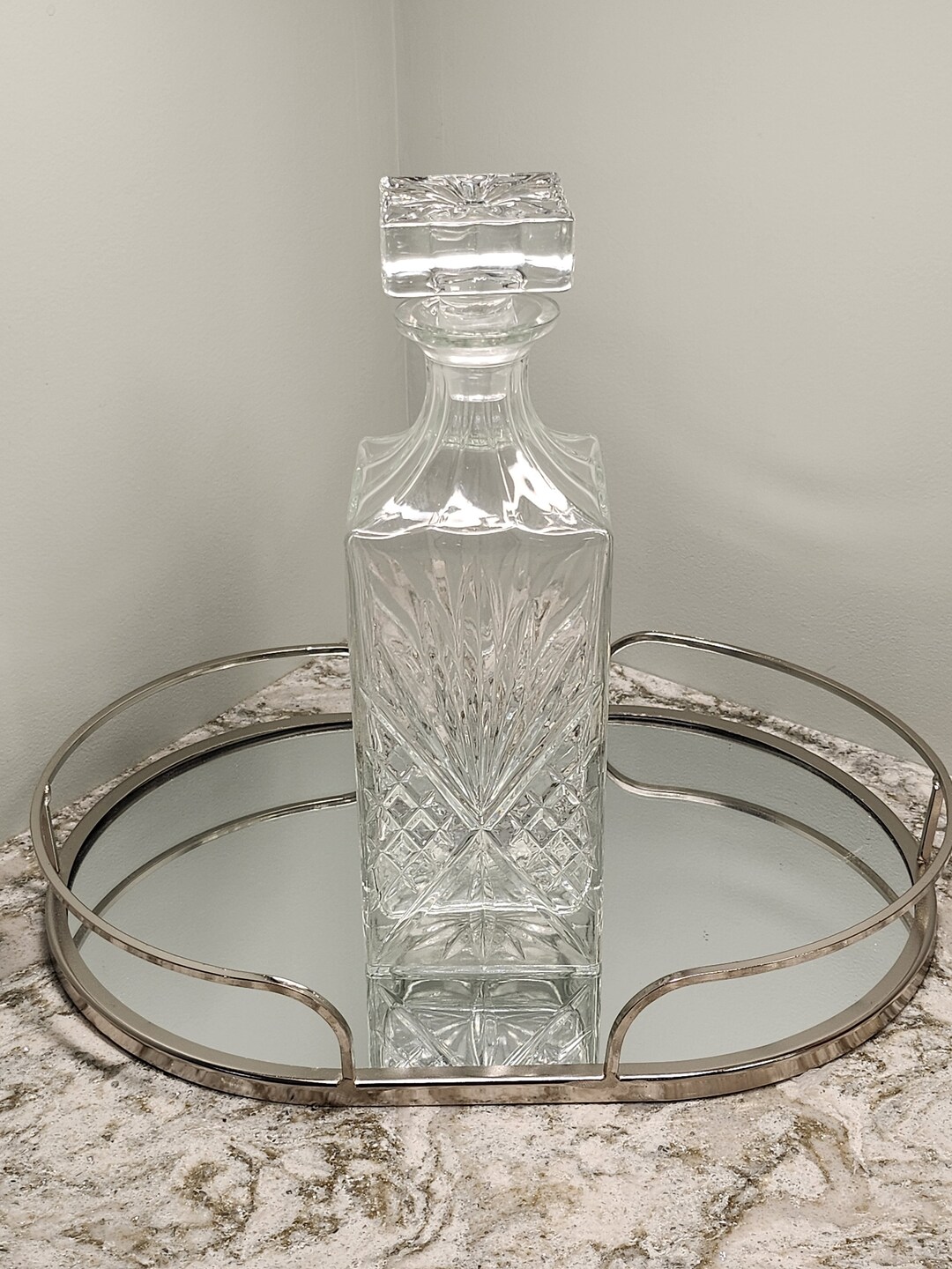 Rare Fine Vintage James Scott Crystal Liquor Decanter Vintage Barware ...