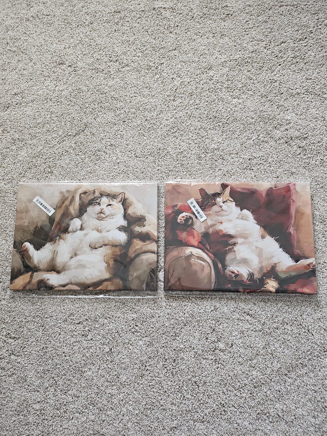 Set up Two. Lounging Fat Cat Canvas Wall Art 11 Inch X 15 Inch - Etsy
