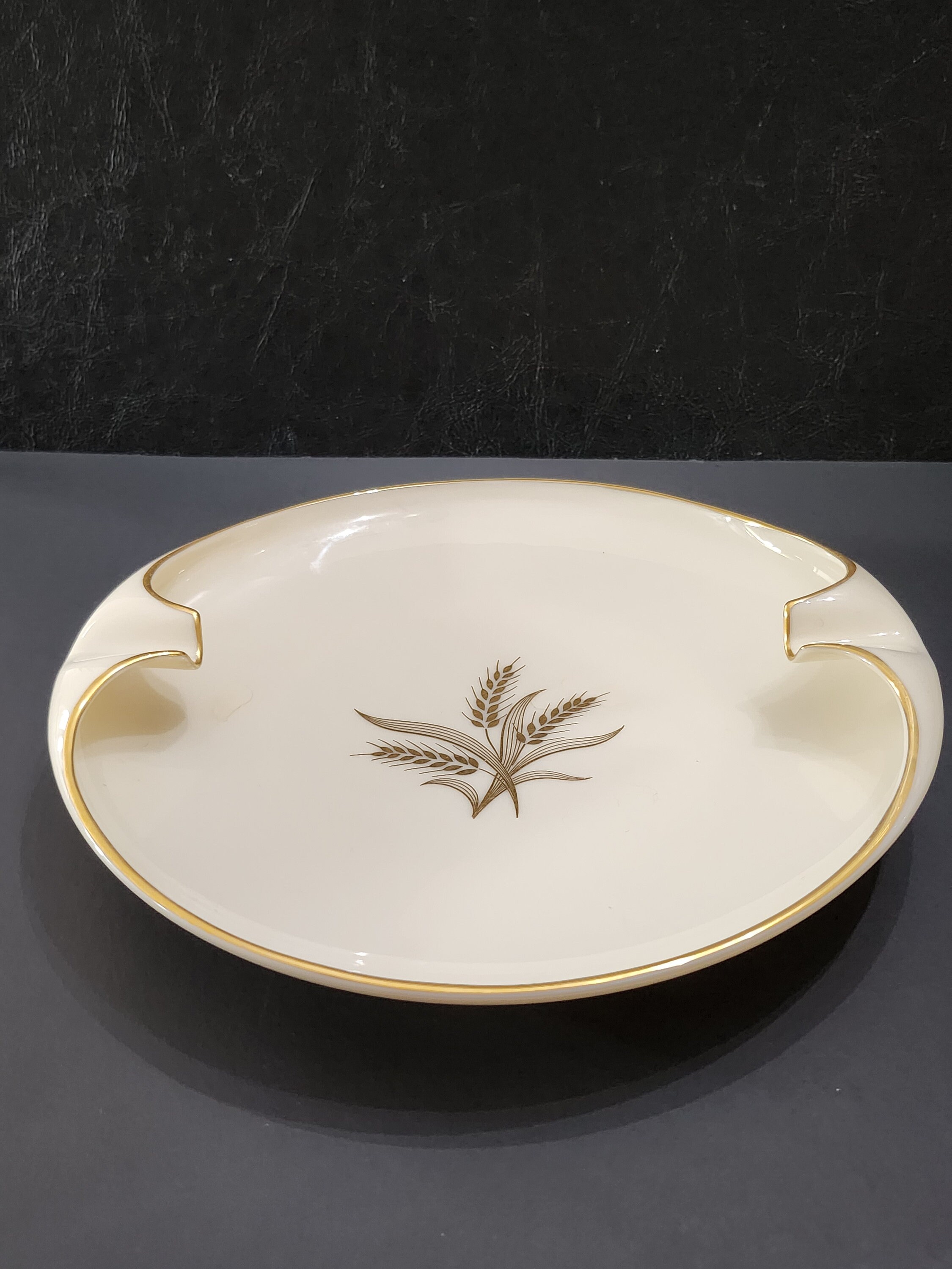 Vintage Lenox Harvest Wheat Pattern Ashtray off White With Gold Trim Ivory Round - Etsy