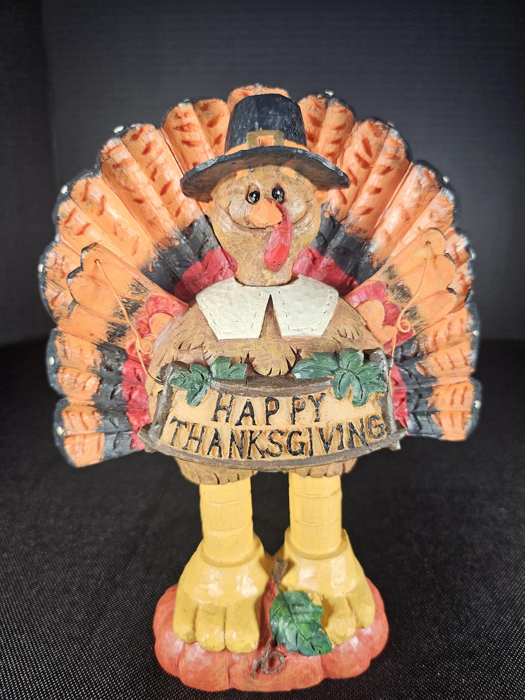 Vintage Resin Thanksgiving Turkey Figurine With Pilgrim Hat Figurine - Etsy