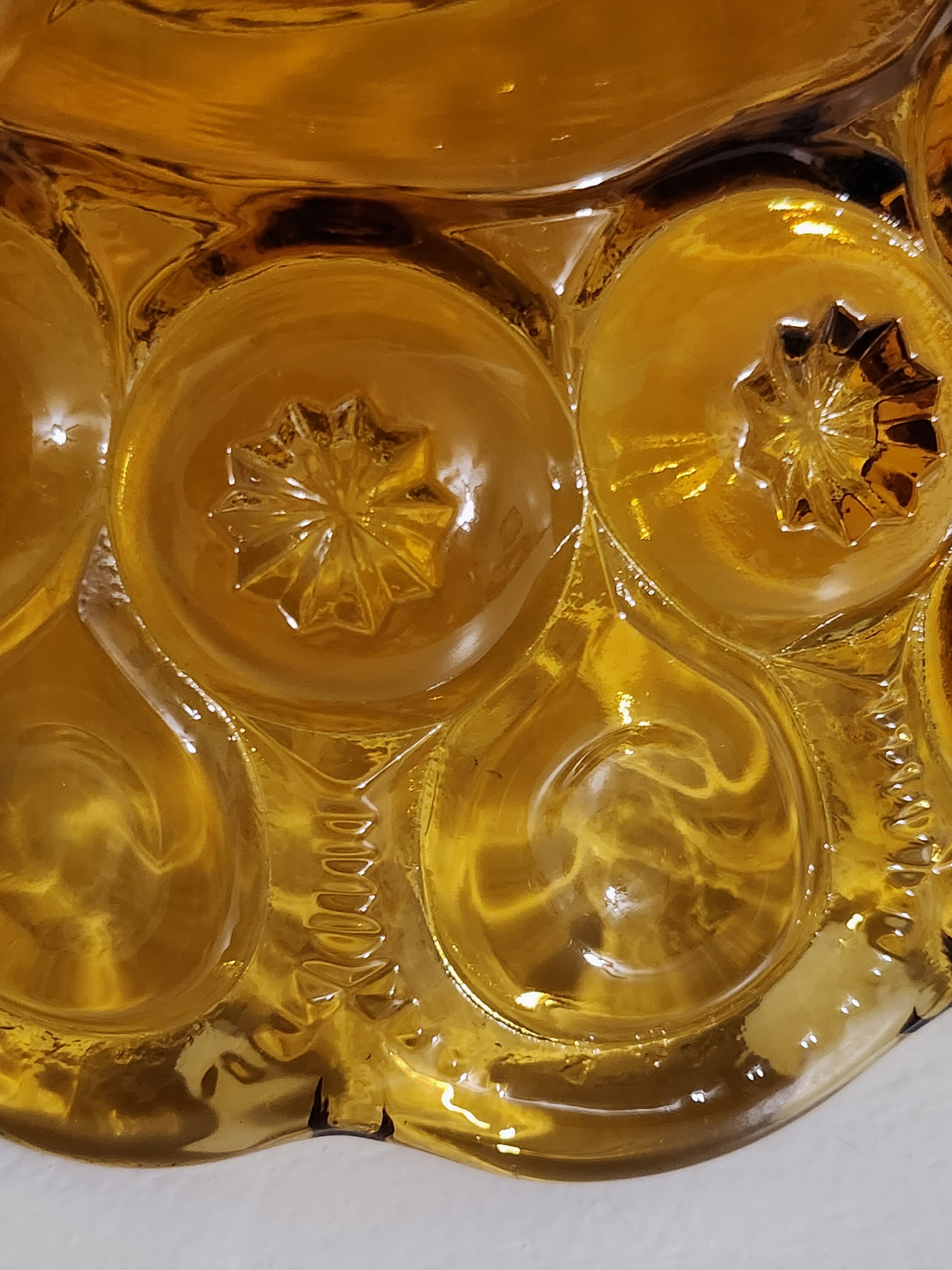 LE Smith Glass Amber Moon and Stars Pedestal Bowl - Etsy