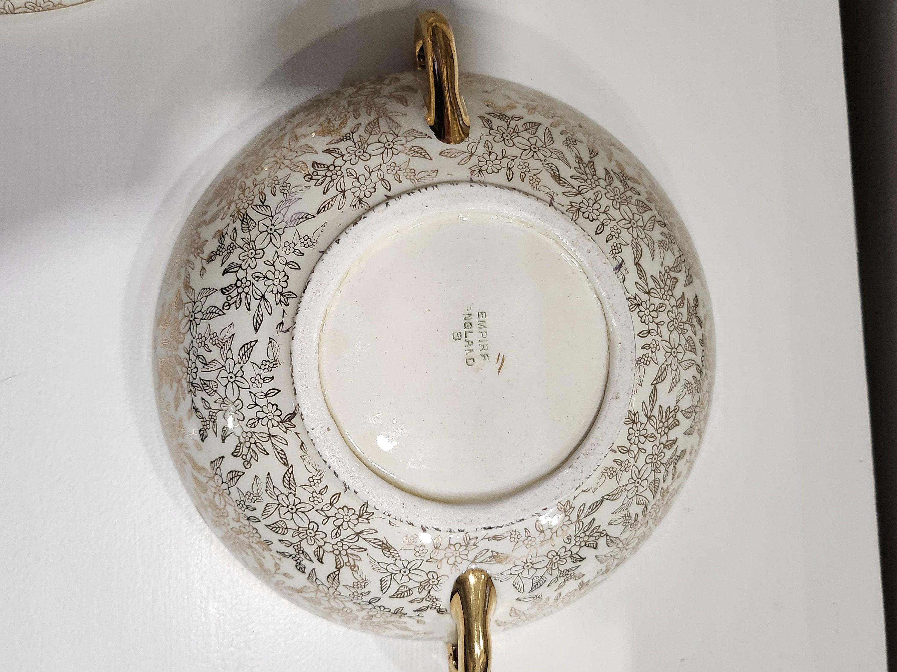 Vintage Empire Ware England Shelton Porcelain Gold Trim Dish - Etsy