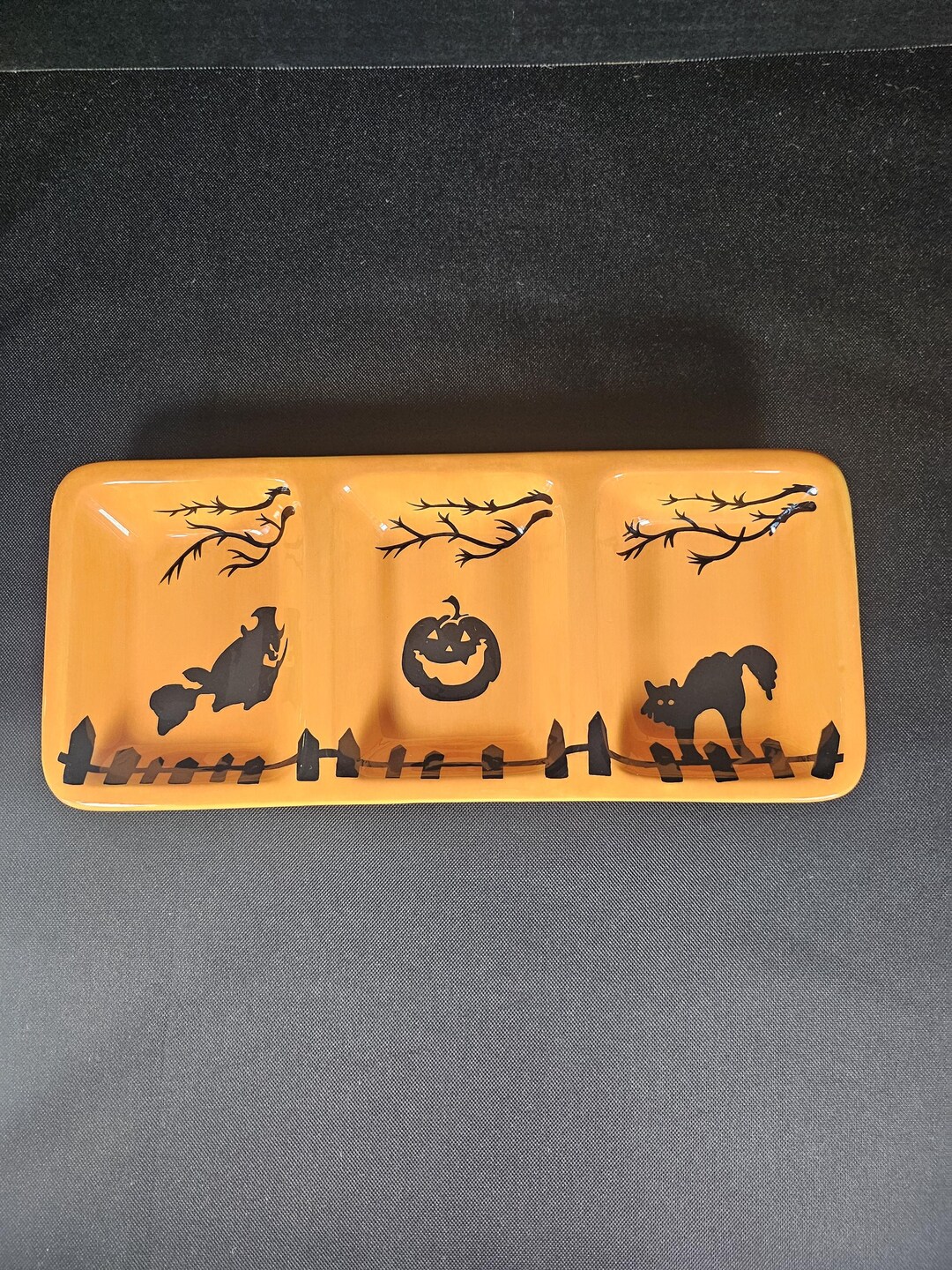Sur La Table Halloween Divided Tray 14" X 16" Witch Pumpkin and Cat - Etsy