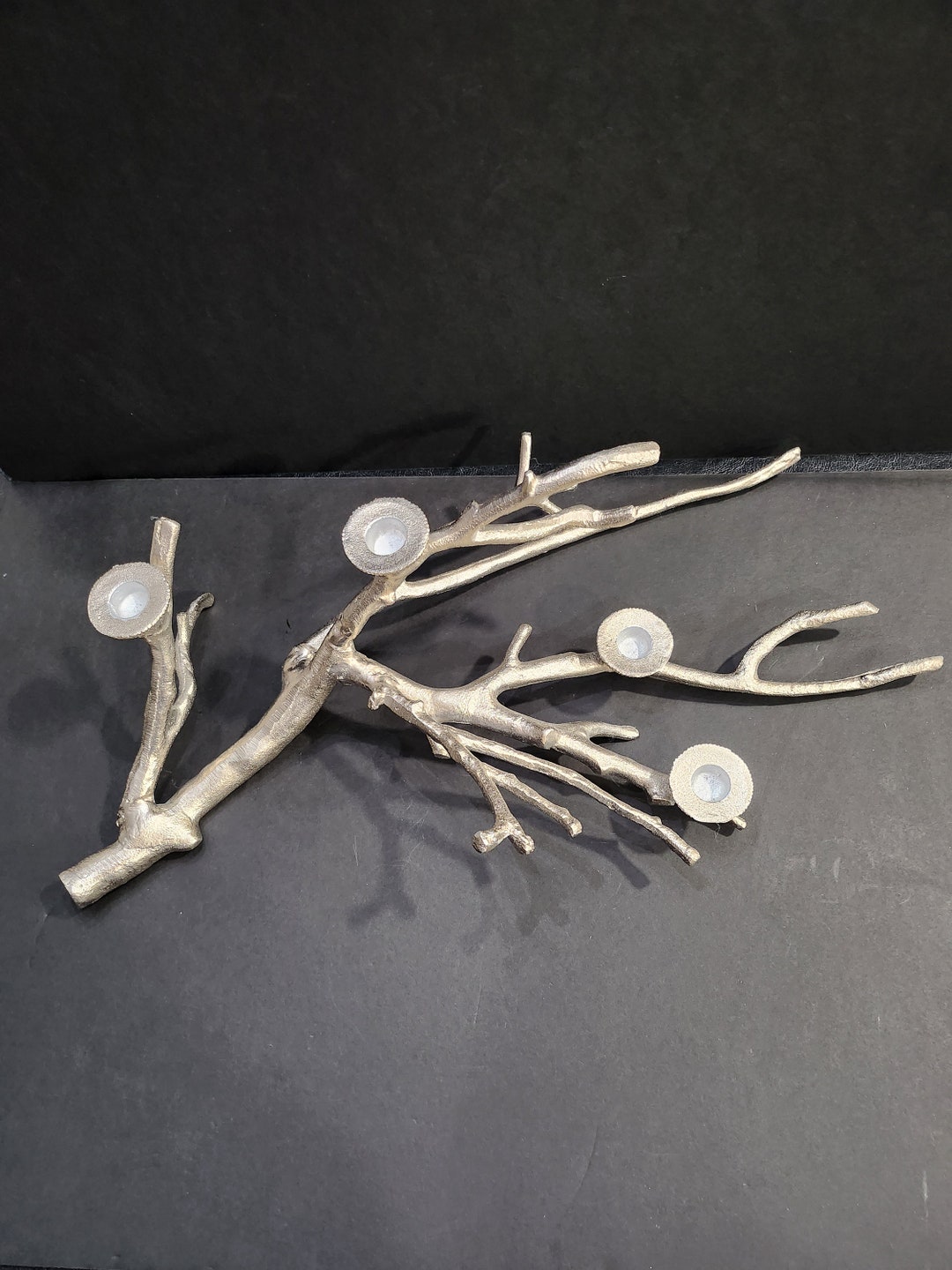 Unique Silver Tree Branch Candelabra 4 Candle Holders 23 Inches Long - Etsy