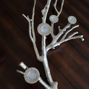 Unique Silver Tree Branch Candelabra 4 Candle Holders 23 Inches Long - Etsy