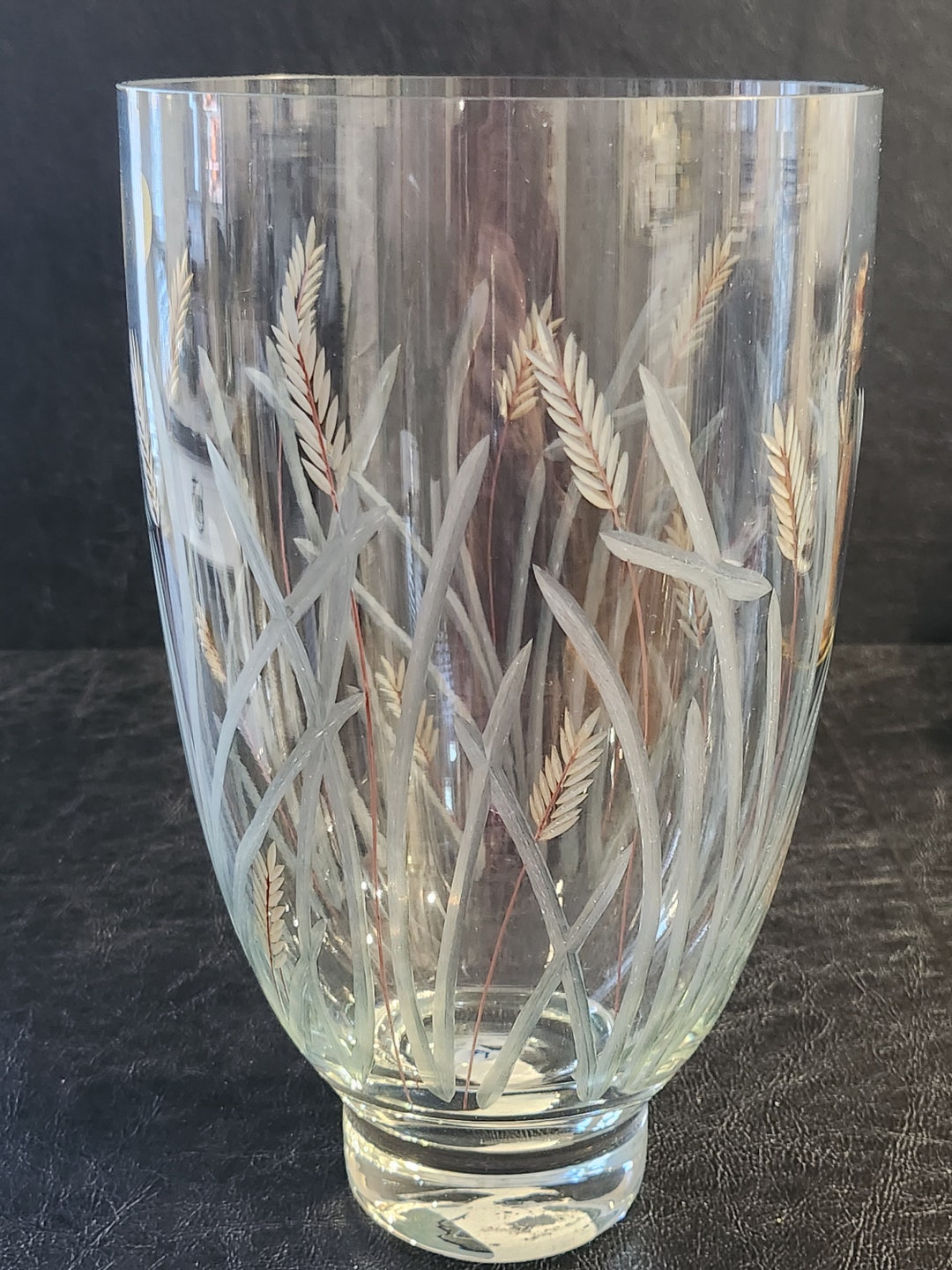 Vintage Romanian Crystal Wheat Shaft Vase Large Flower Bouquet ...