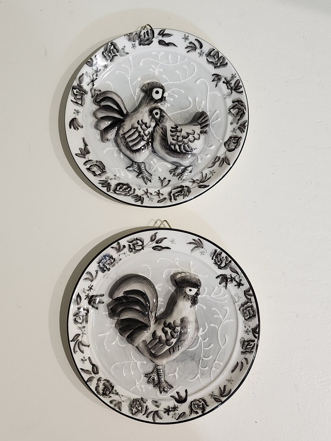 Bella Casa by Ganz 3D Rooster/ Hen Plates, 5 Inch Wall Decor - Etsy