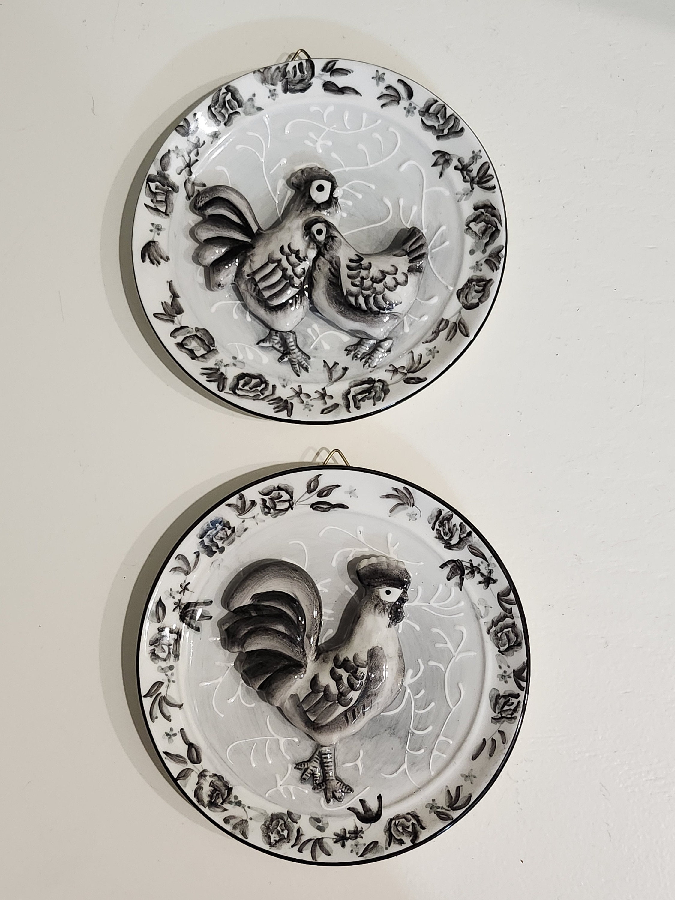 Bella Casa by Ganz 3D Rooster/ Hen Plates, 5 Inch Wall Decor - Etsy