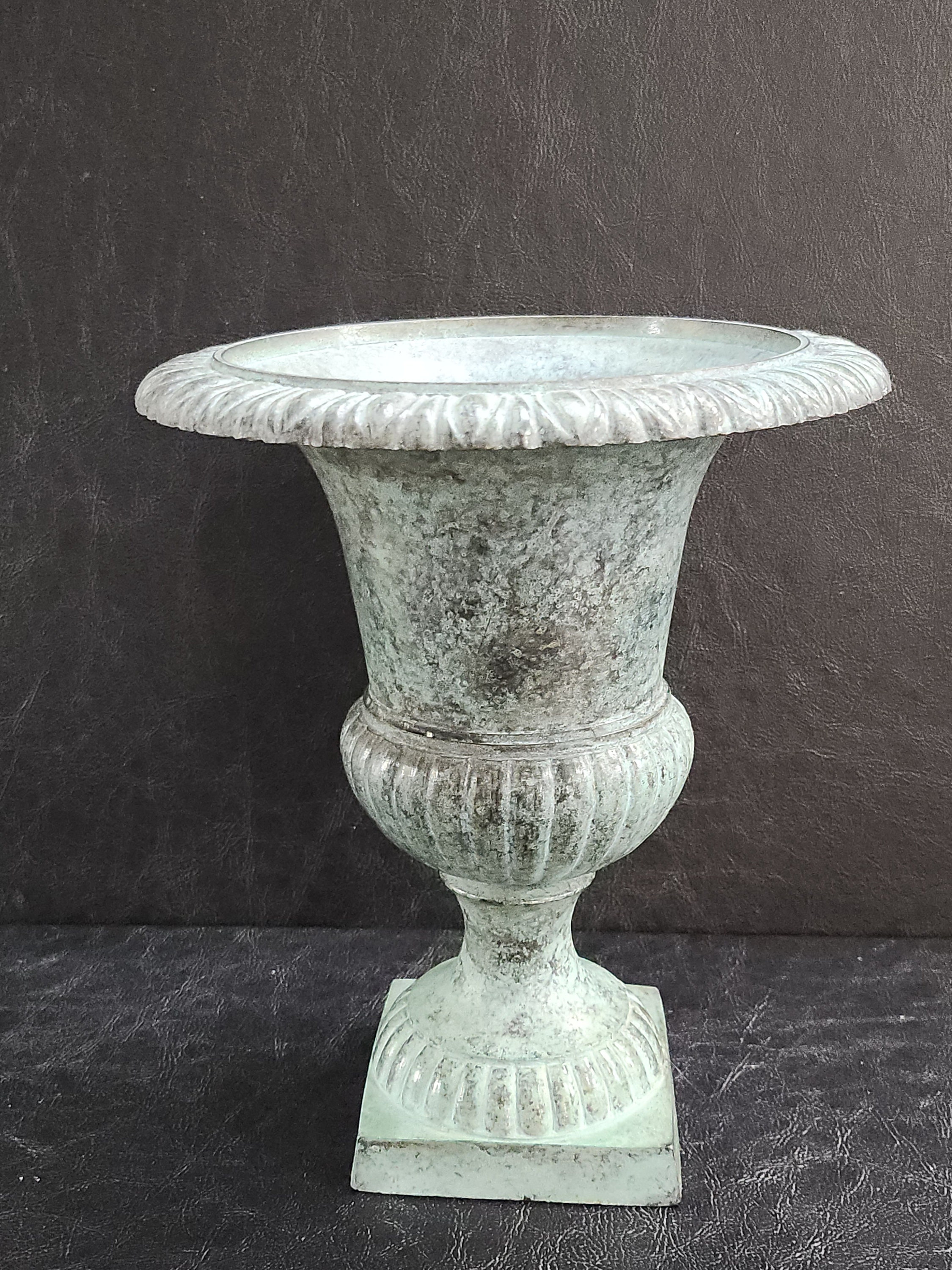 Vintage Classic Pedestal Base Turquoise Metal Urn 9 3/4 Tall - Etsy