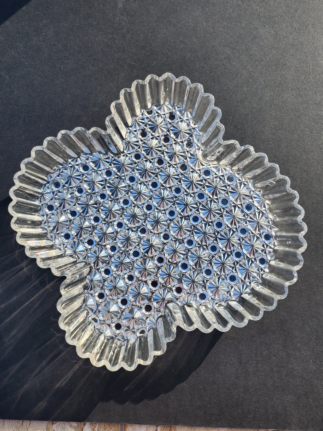 Antique EAPG Hobbs Brokunier Clear Glass Water/ Ice Cream Tray, Daisy ...