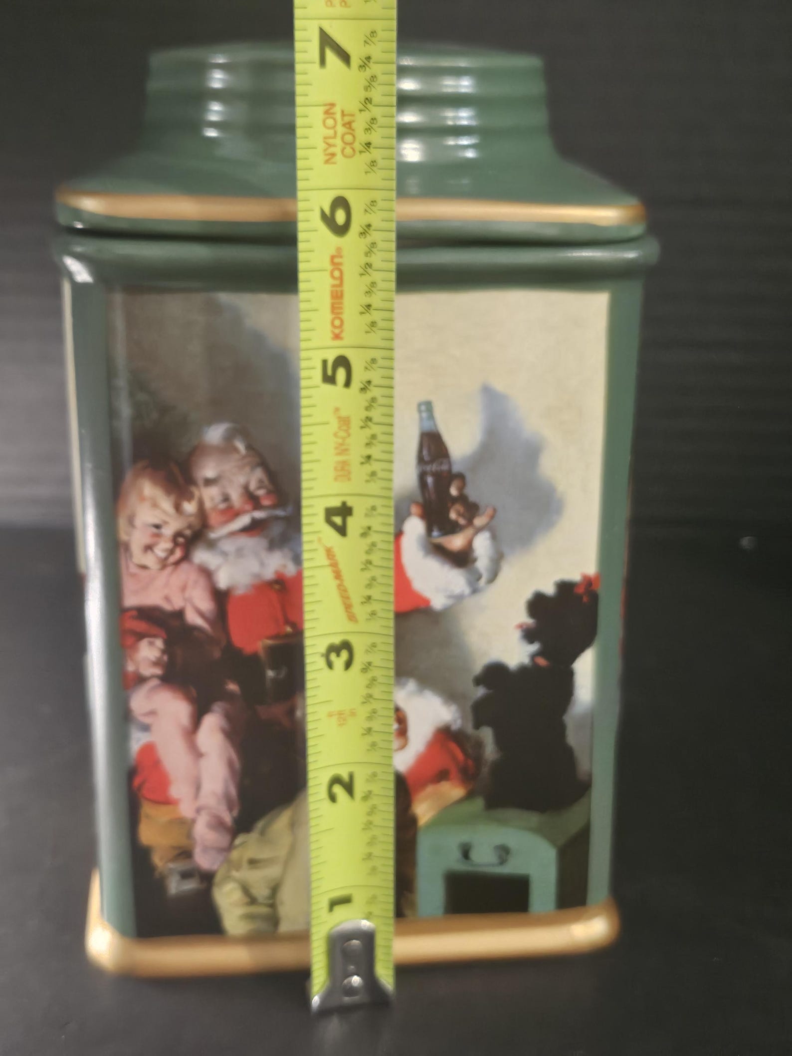 Coca Cola Santa Claus and Kids Stoneware Canister Jar 2002 Sakura ...