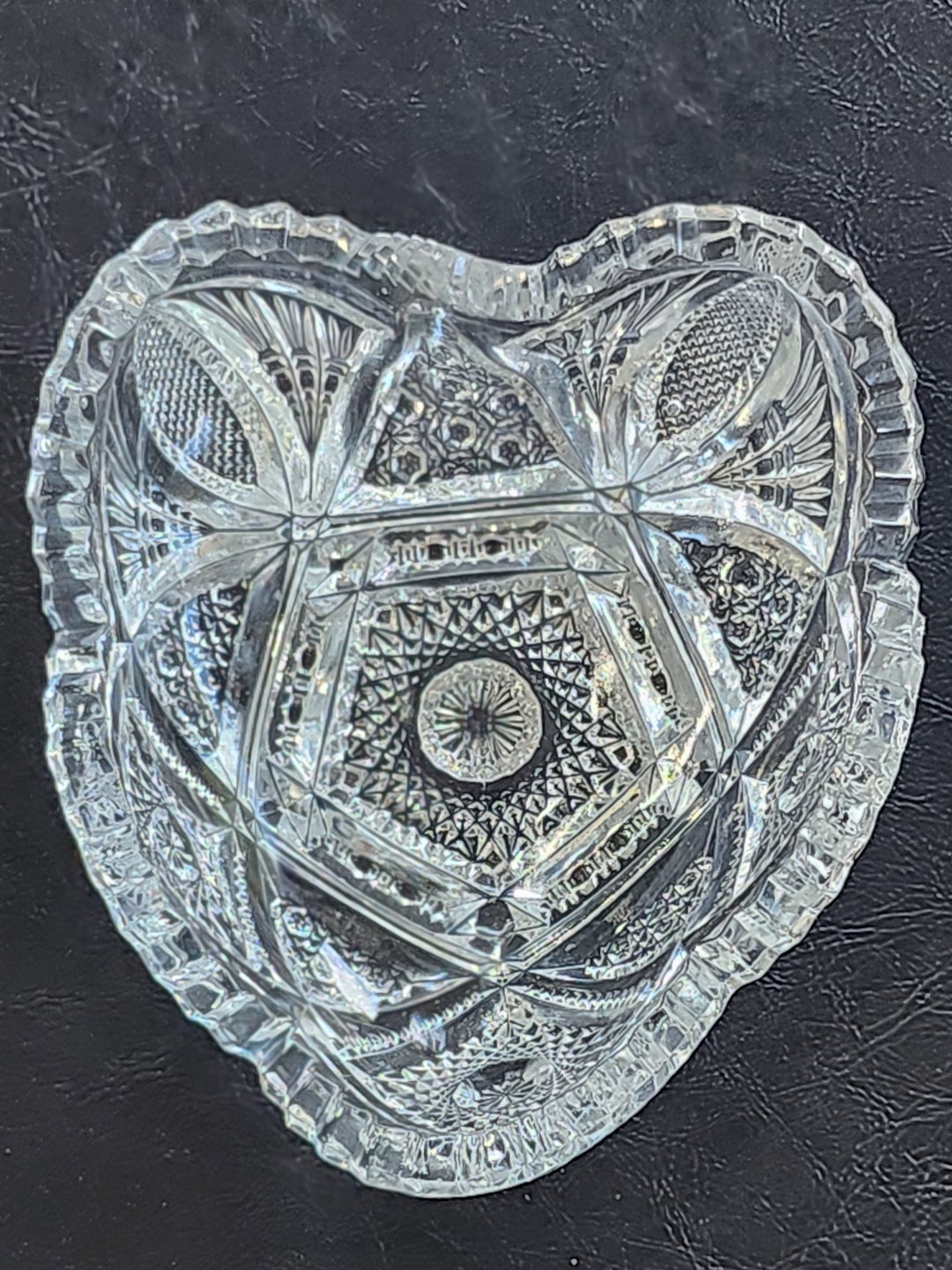 Mid-century EAPG Imperial Glass Heart Shaped Candy/nut Dish Signed ...
