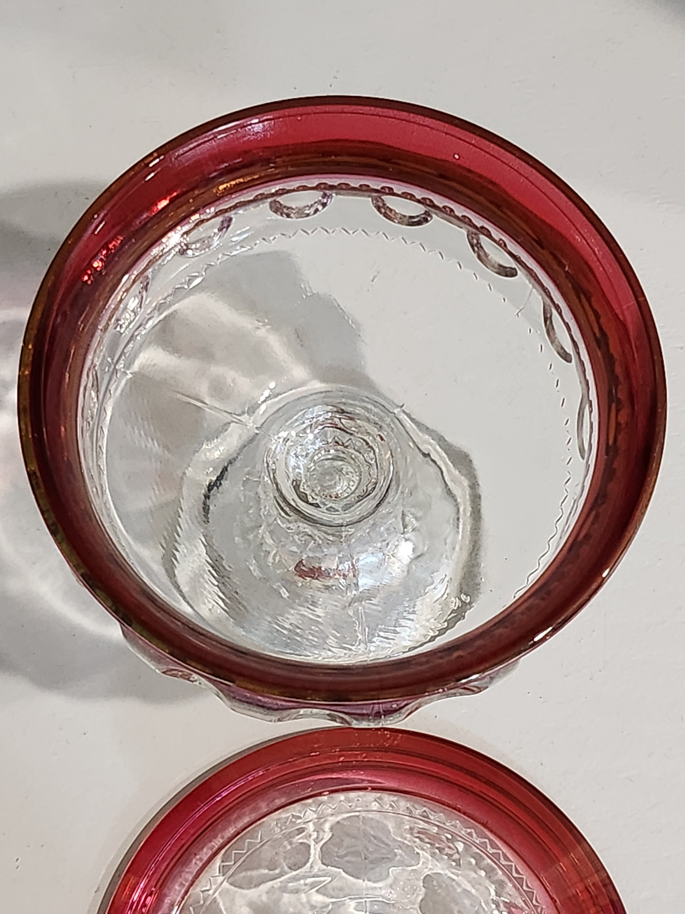 Indiana Glass/tiffin Ruby Red King's Crown Thumbprint Glass Compote ...
