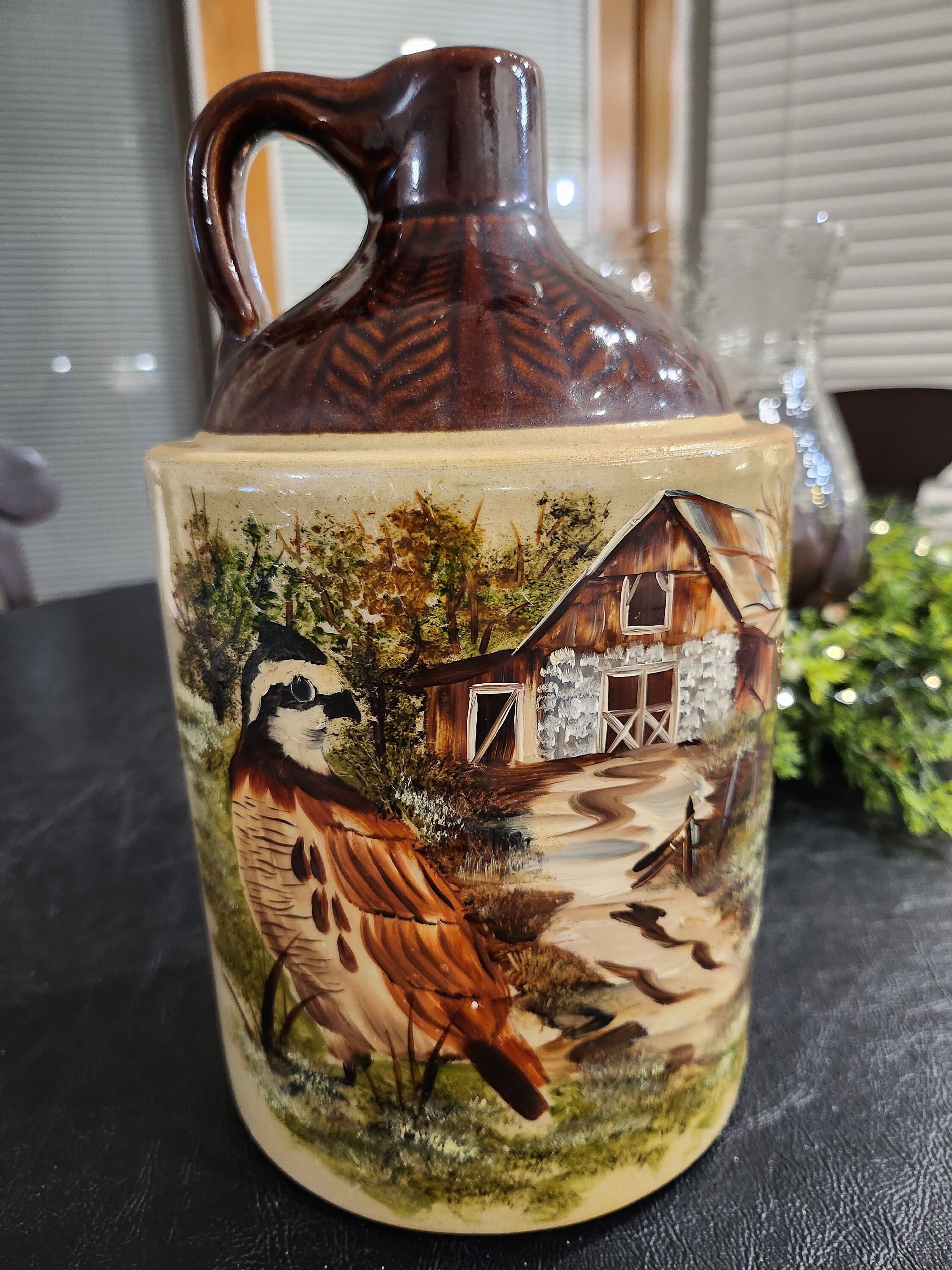 Vintage Hand Painted Farm Scene on Stoneware Jug - Etsy