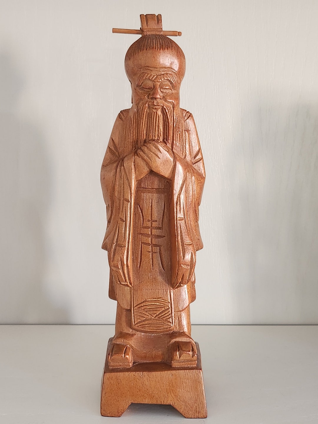 Rare Find Chinese Handcrafted Boxwood Elder Immortal Figurine 12" - Etsy