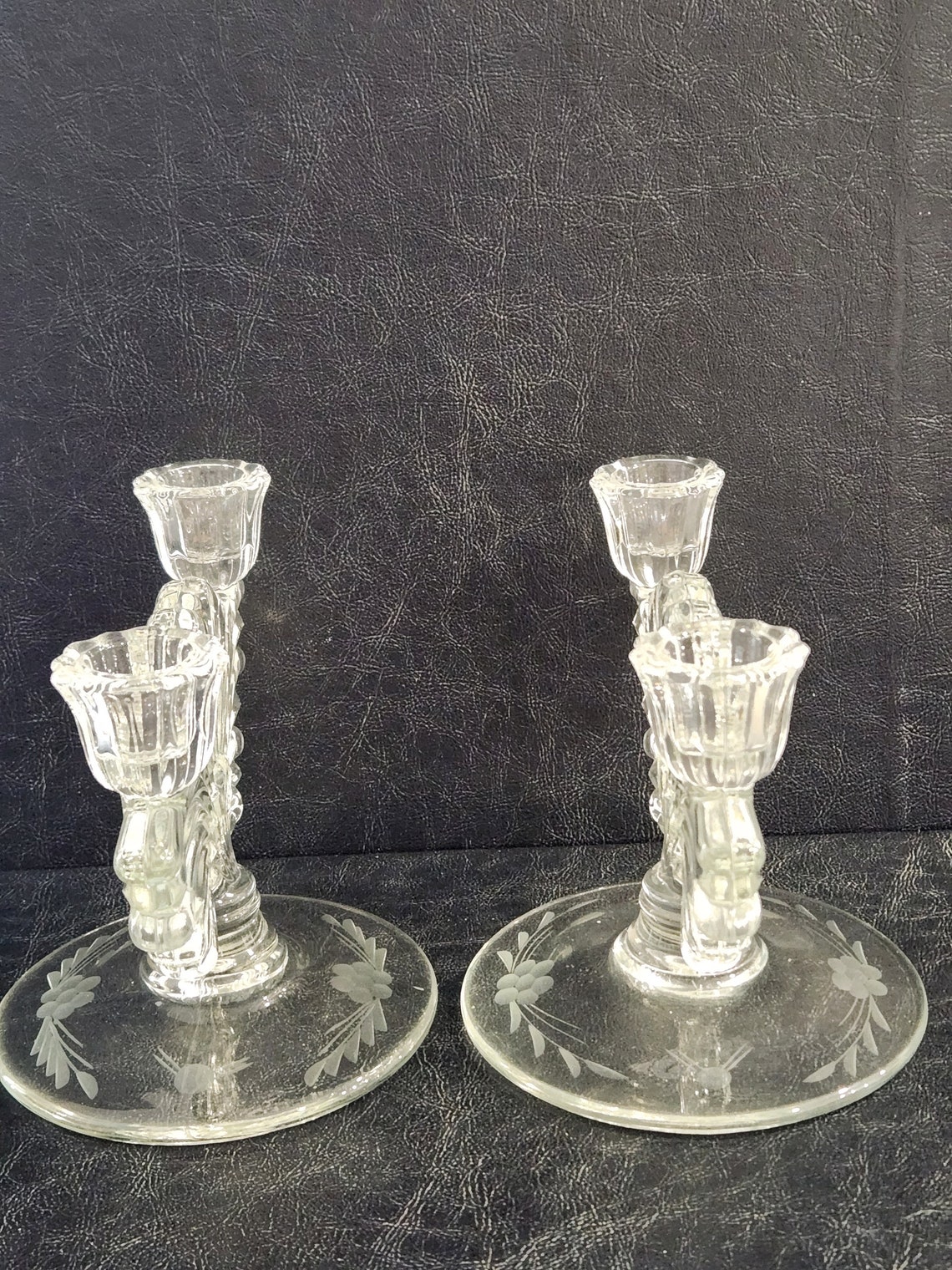 Rare Pair of Vintage Paden City Glass Maya Pattern Double - Etsy